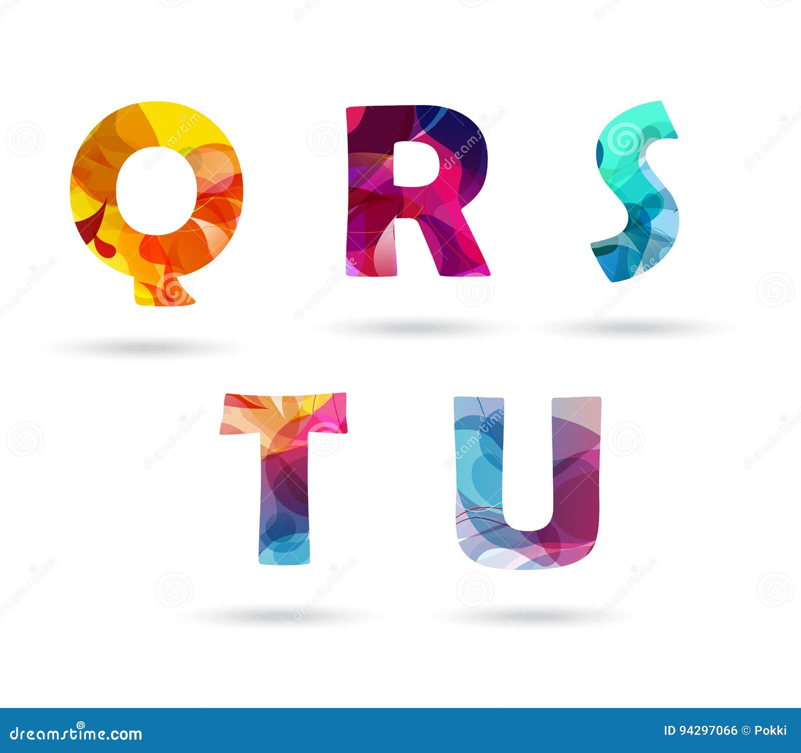 Colorful Capital Alphabet Letter Font Vector Illustration ...