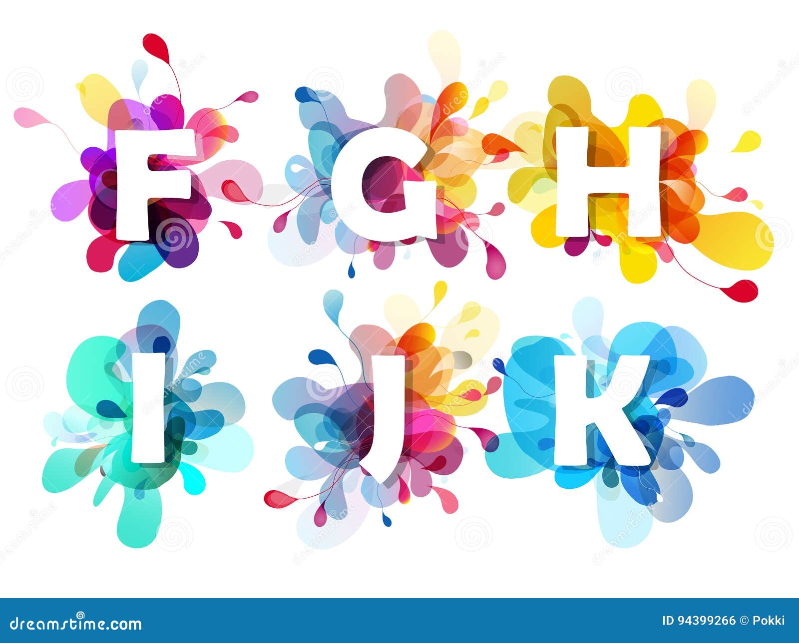 Abstract Colorful Capital Letters Set. Stock Vector - Illustration of ...