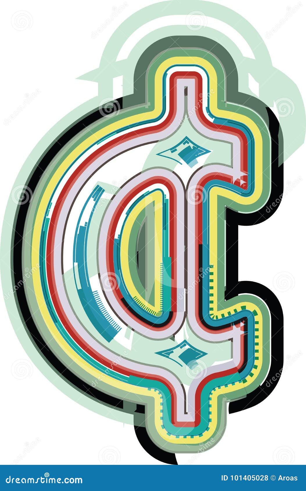 Abstract Colorful Cent Symbol Stock Vector - Illustration of commerce ...