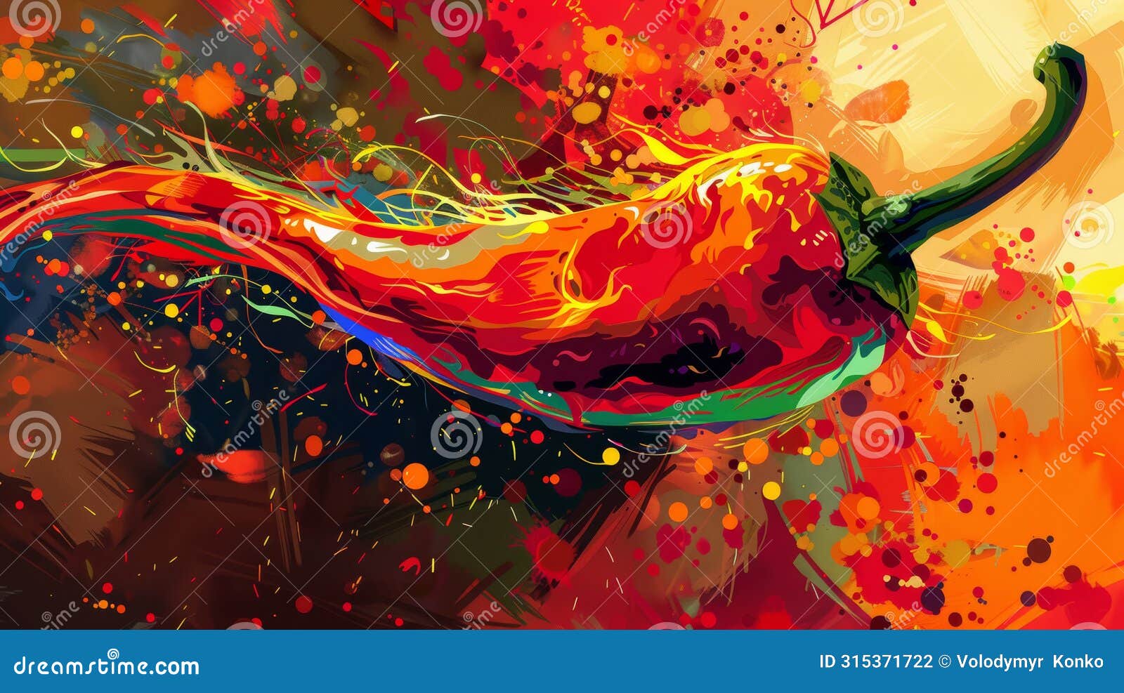 Abstract Colorful Chili Pepper Illustration Stock Photo - Image of ...