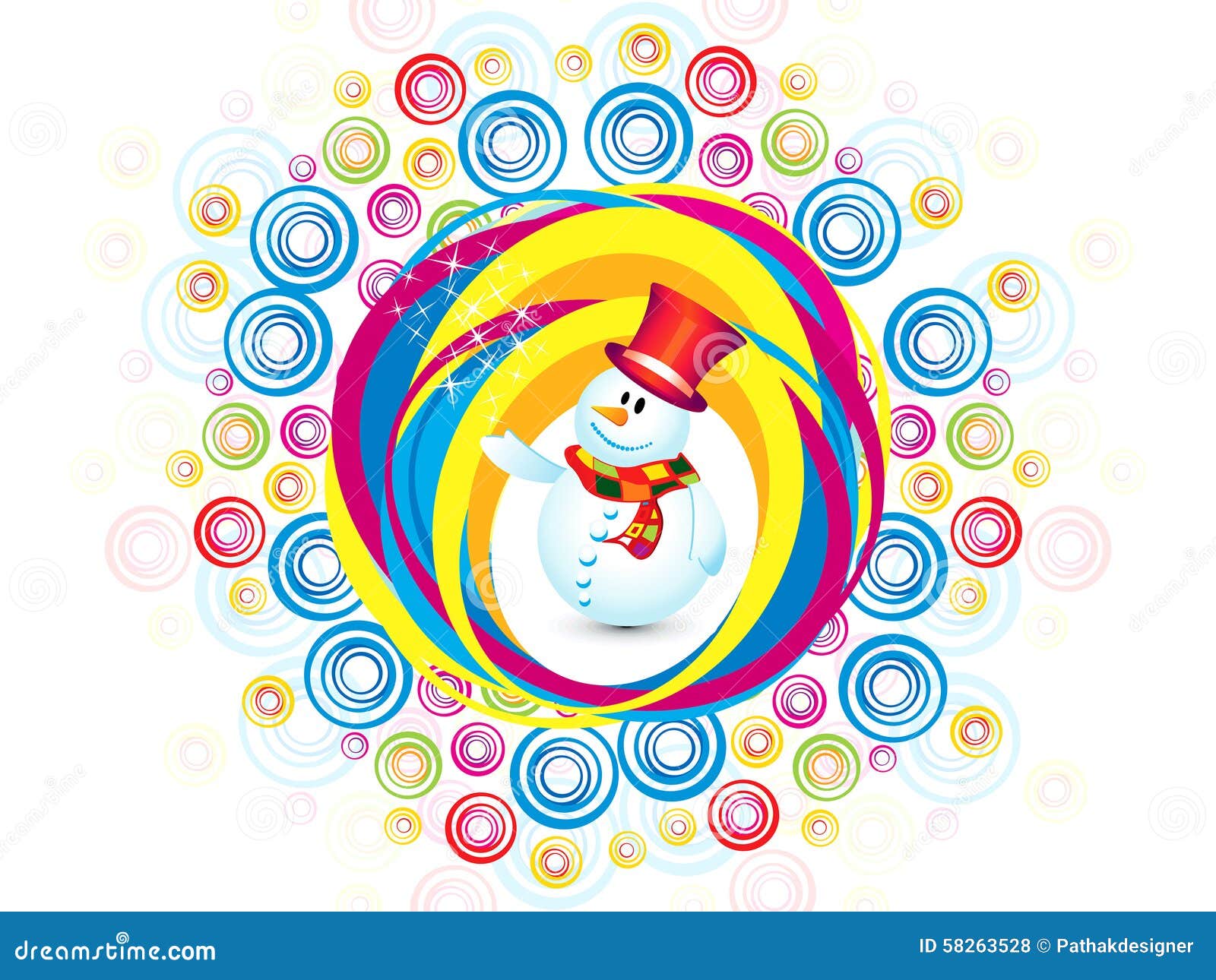 Abstract Colorful Christmas Snowman Explode Stock Vector - Illustration ...