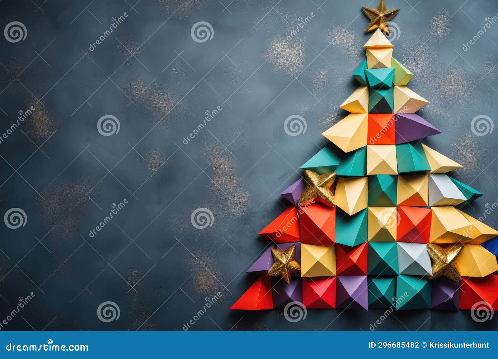 Abstract Colorful Christmas Tree AI Generated Stock Illustration ...