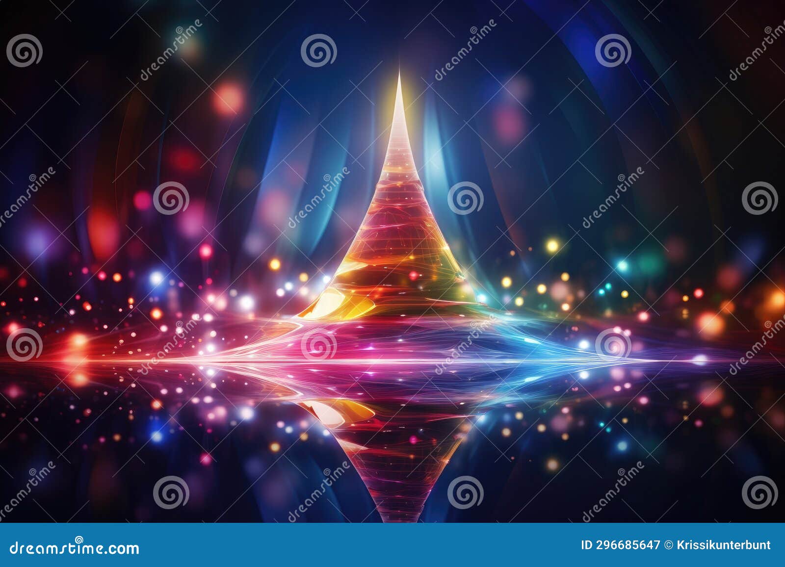 Abstract Colorful Christmas Tree with Glowing Lights AI Generated Stock ...