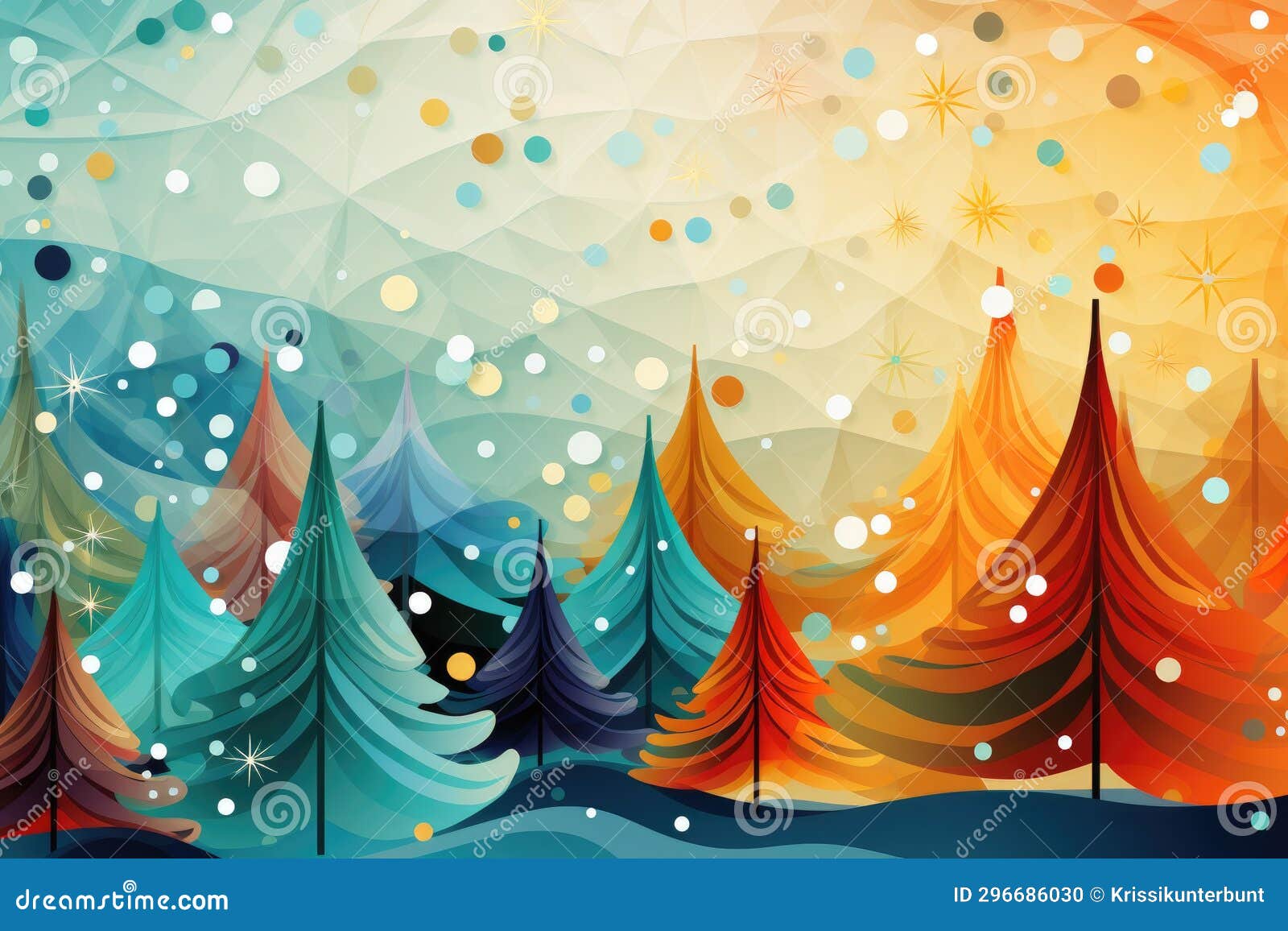 Abstract Colorful Christmas Tree with Glowing Lights AI Generated Stock ...