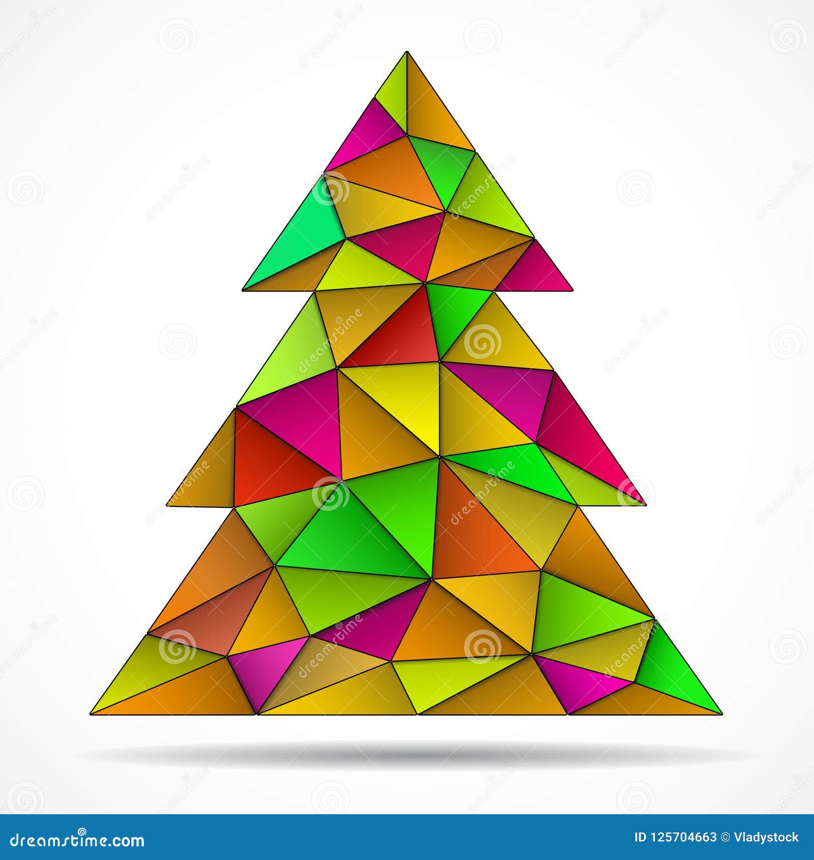 Abstract Colorful Christmas Tree from Triangles Stock Illustration ...