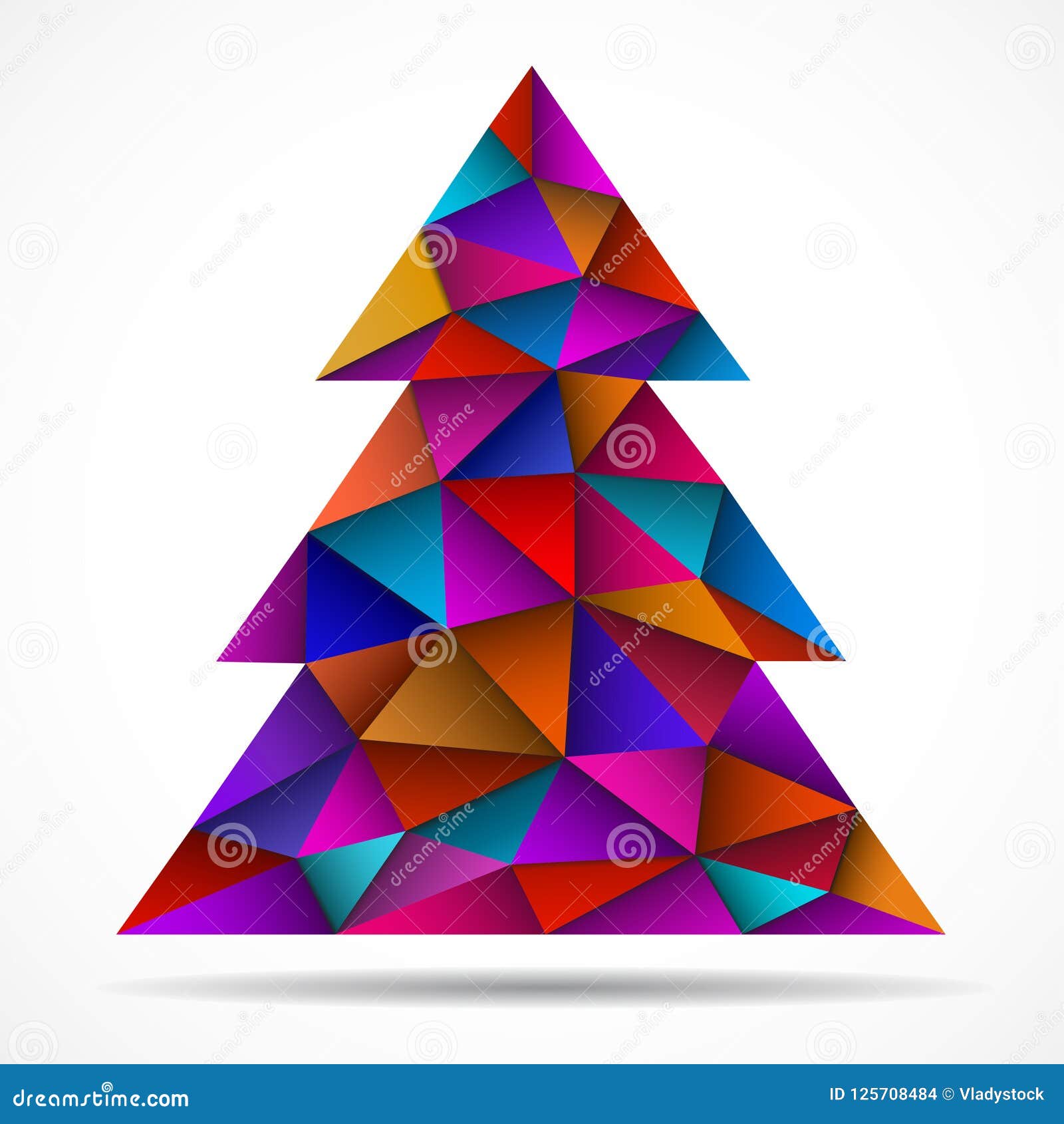 Abstract Colorful Christmas Tree from Triangles Stock Vector ...
