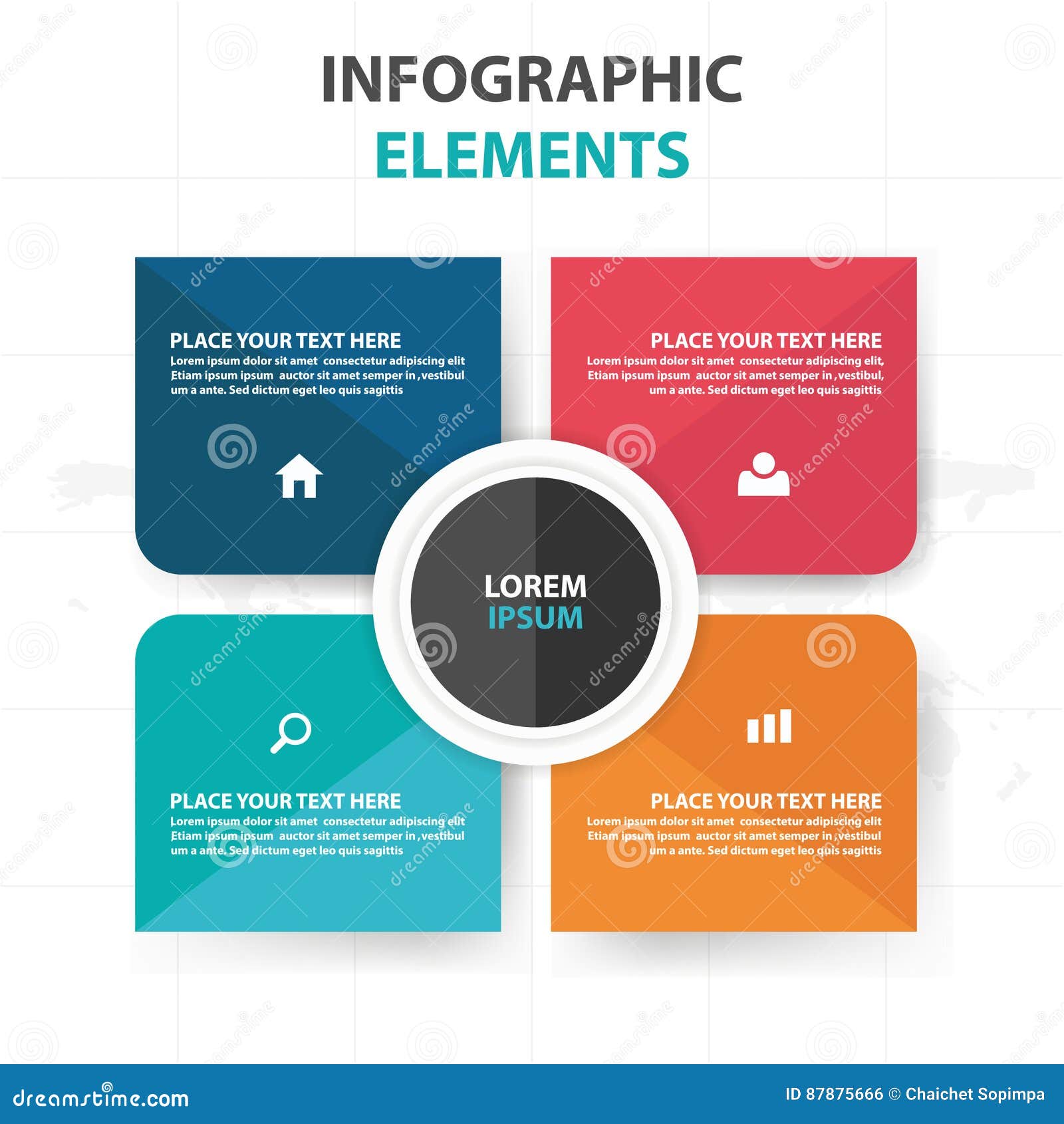 Abstract Colorful Circle Business Infographics Elements Presentation Template Flat Design