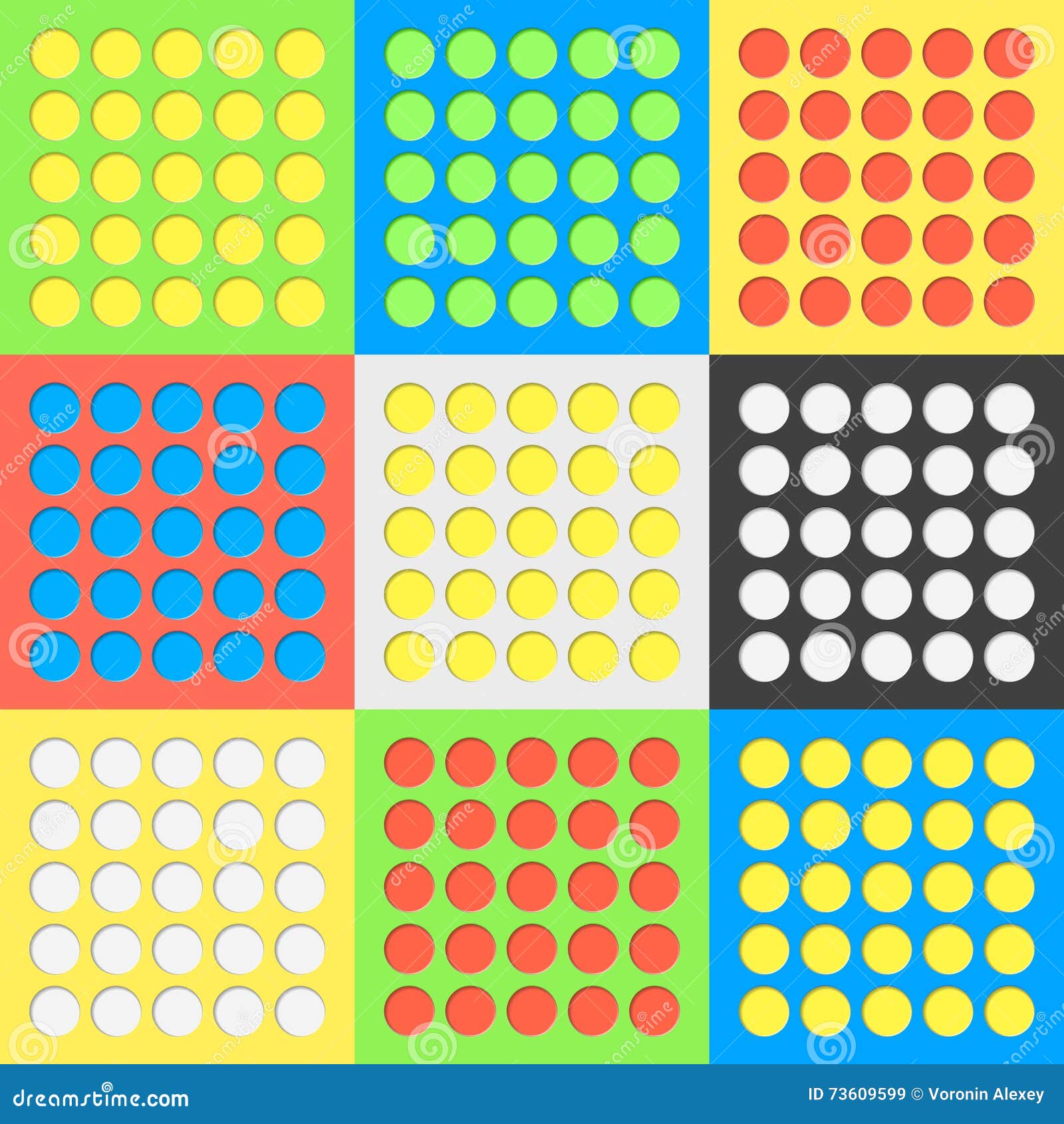 Abstract Colorful Circle Holes with Shadow on Pastel Background Stock ...