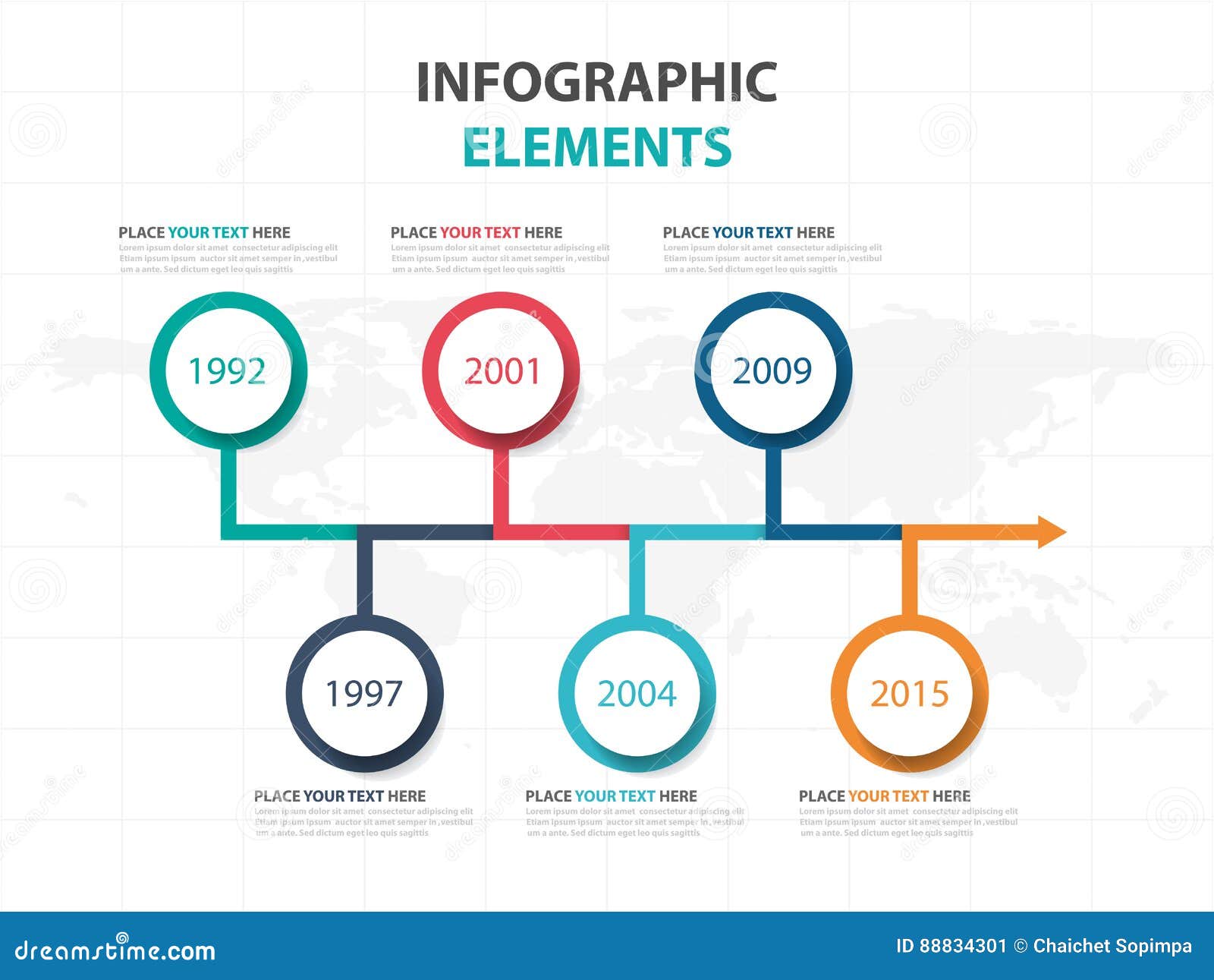 Abstract Colorful Circle Timeline Business Infographics Elements ...
