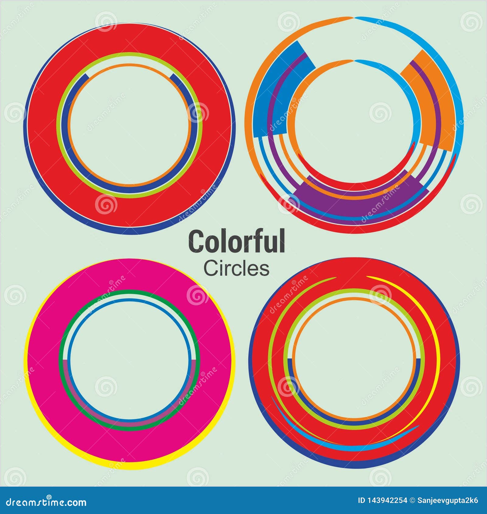 Abstract Colorful Circles for Technology Communication Design Stock ...