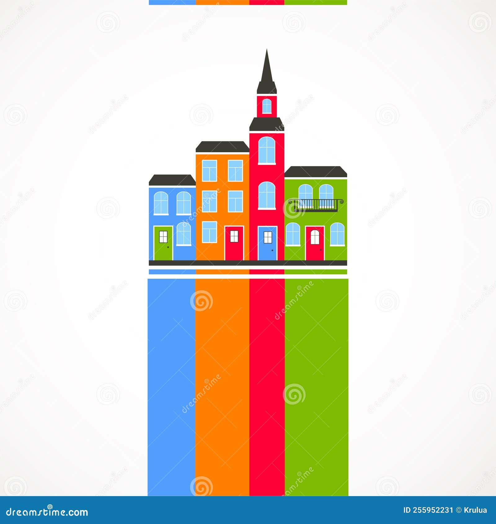 Abstract Colorful City Building Skyline Vector Background Stock Vector ...