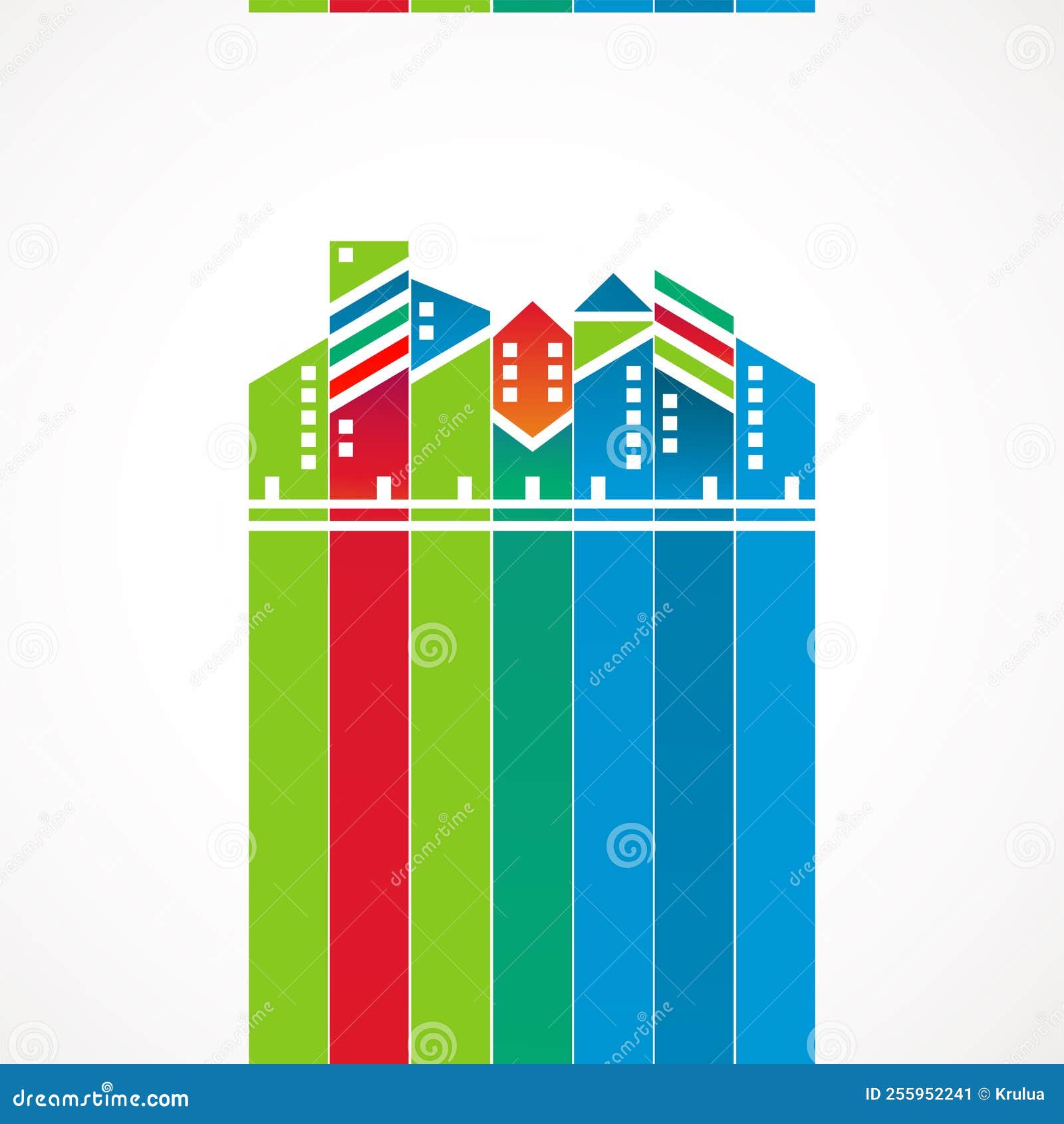 Abstract Colorful City Building Skyline Vector Background Stock Vector ...