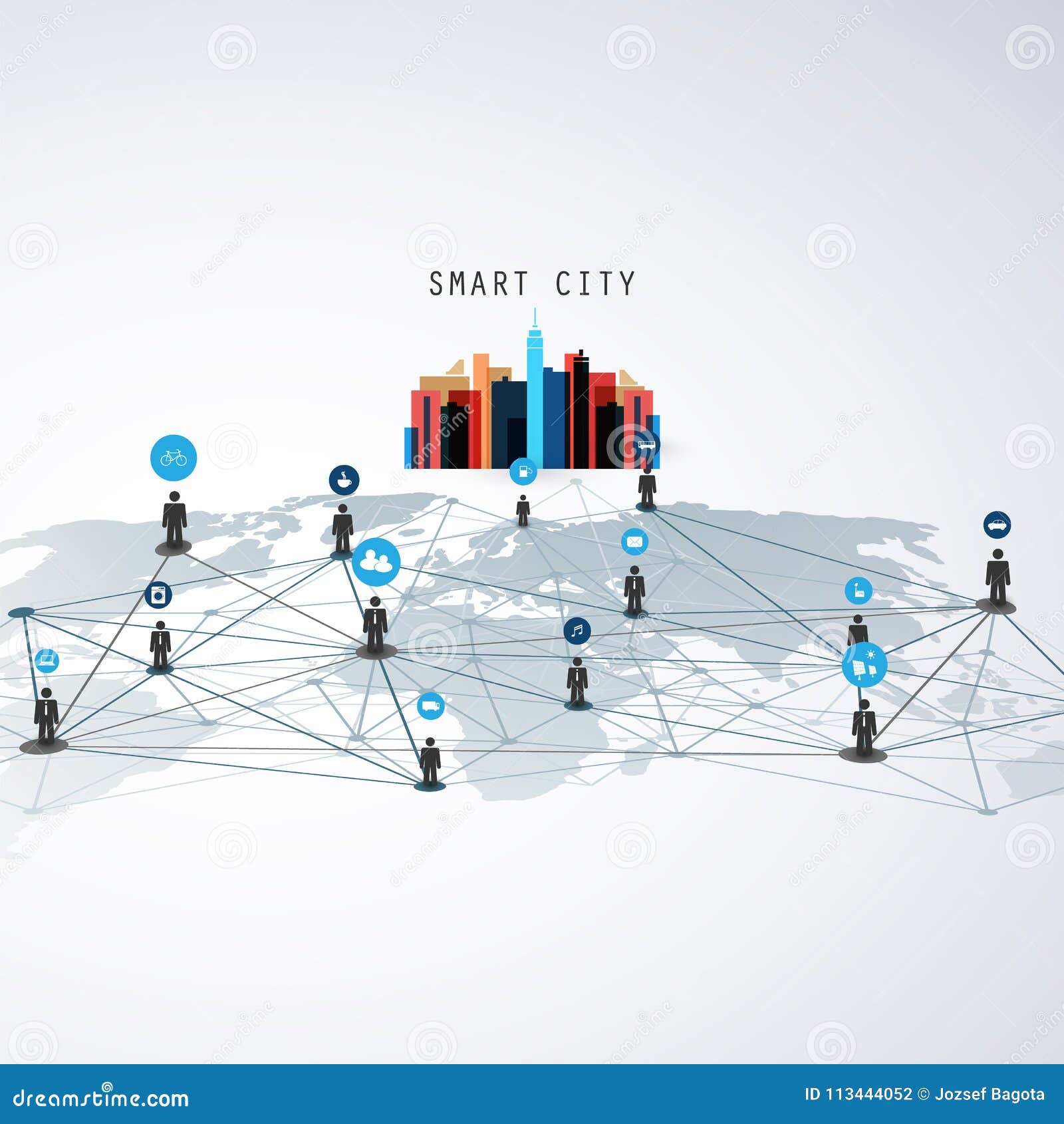 Smart Cities - Networks - Business Connections - Social Media Concept ...