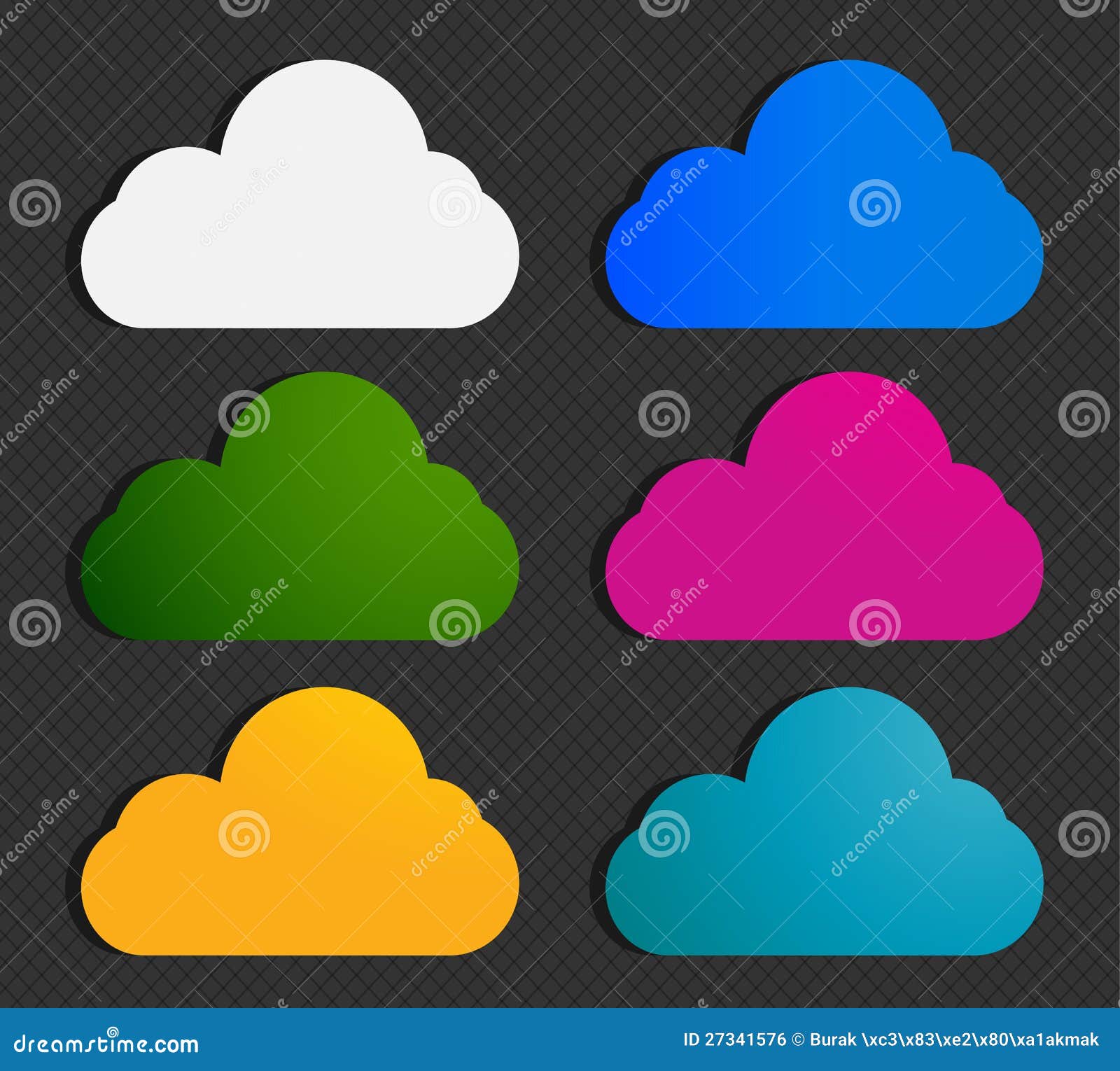 Abstract Colorful Cloud Labels Stock Vector - Illustration of ...