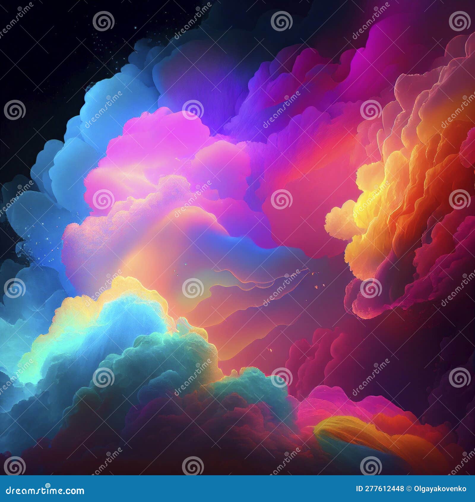 Abstract Colorful Clouds Background, Ai Generation Stock Illustration ...