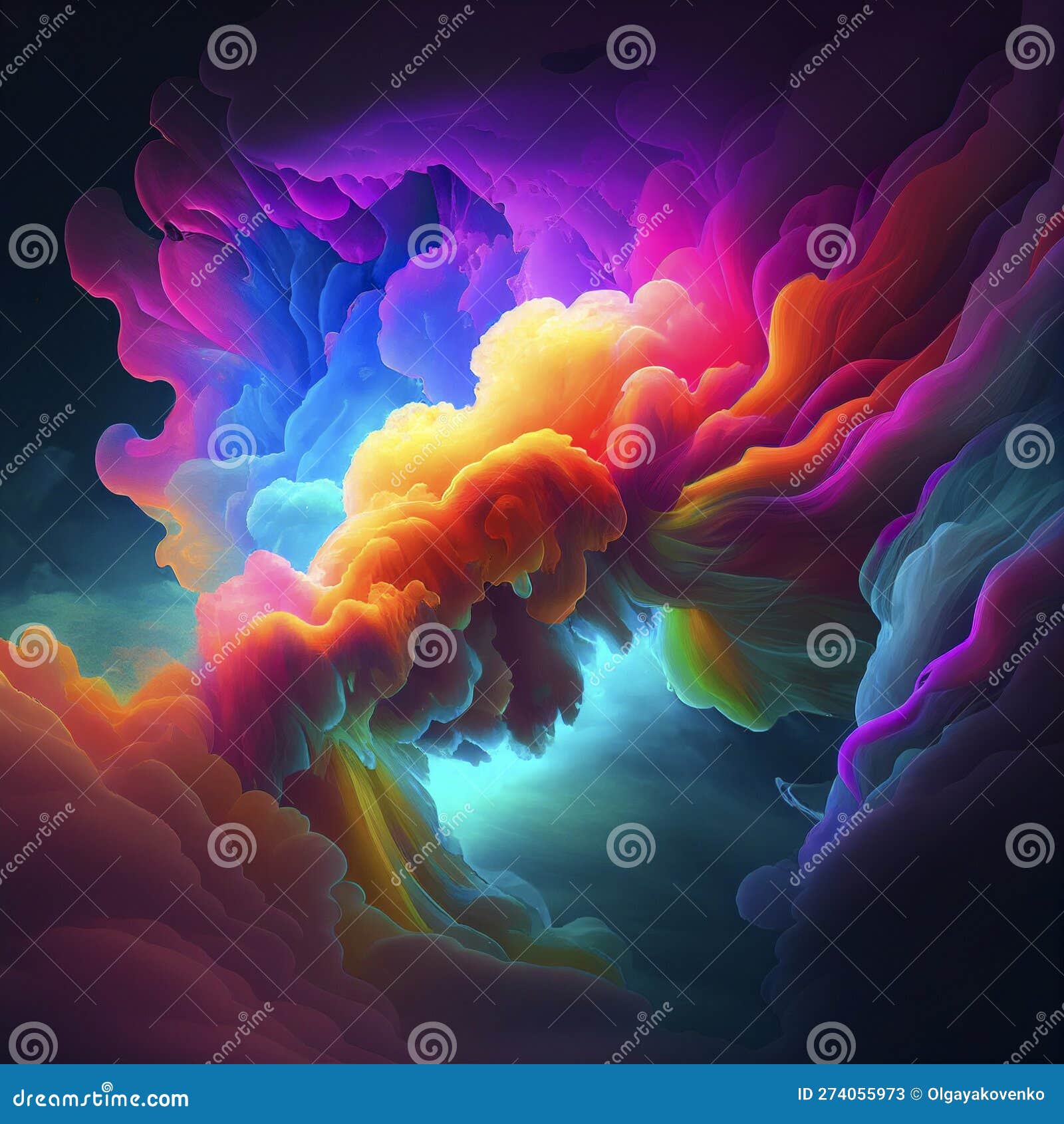 Abstract Colorful Clouds Background, Ai Generation Stock Illustration ...
