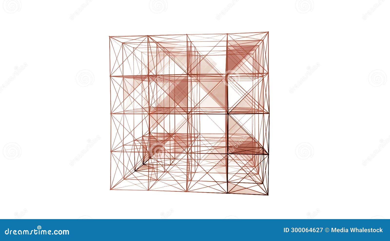 Abstract Colorful Complex Plexus 3D Figure. Motion. Triangular Edges of ...