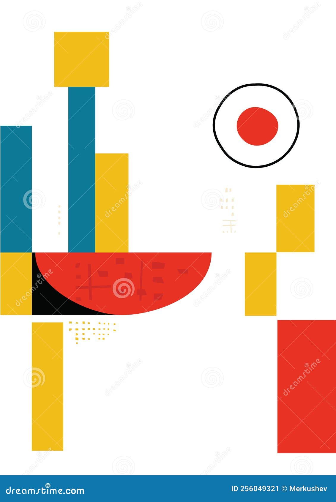 Abstract Colorful Composition in the Style of Suprematism. Poster ...