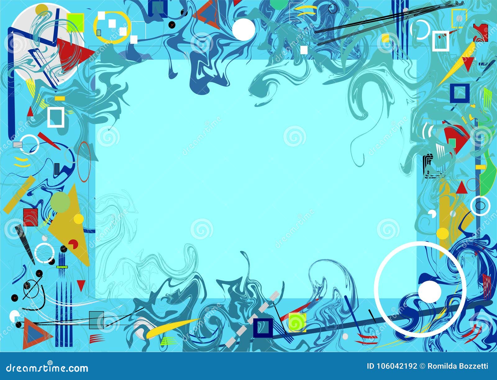 Abstract Background Little Colorful Fancy Shapes Empty Central ...