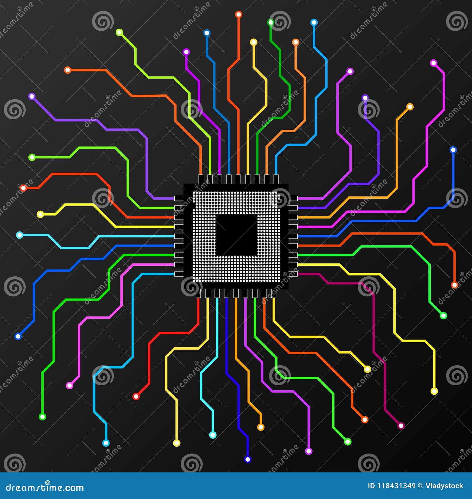 Abstract Colorful Cpu. Microprocessor Stock Vector - Illustration of ... Abstract Colorful Cpu. Microprocessor Stock Vector - Illustration of ...