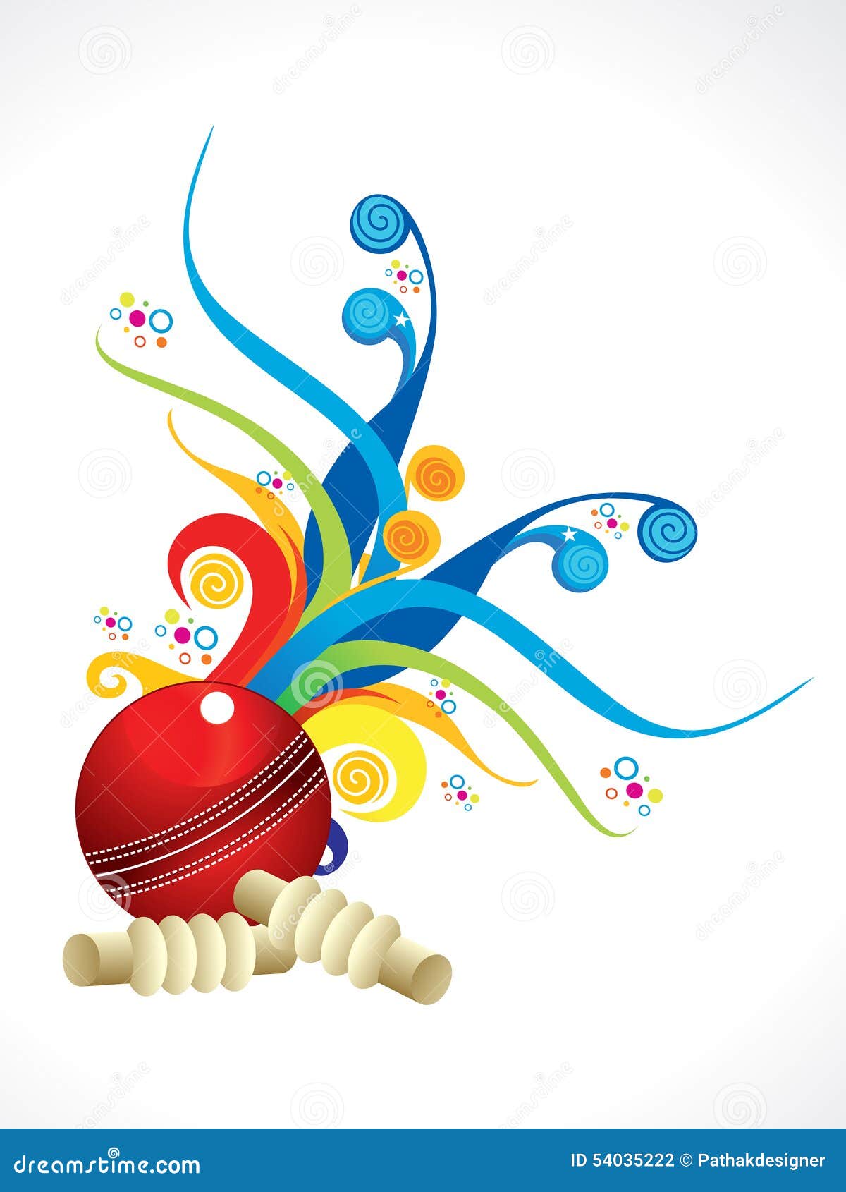 Abstract Colorful Cricket Explode Stock Vector - Illustration of pitch ...