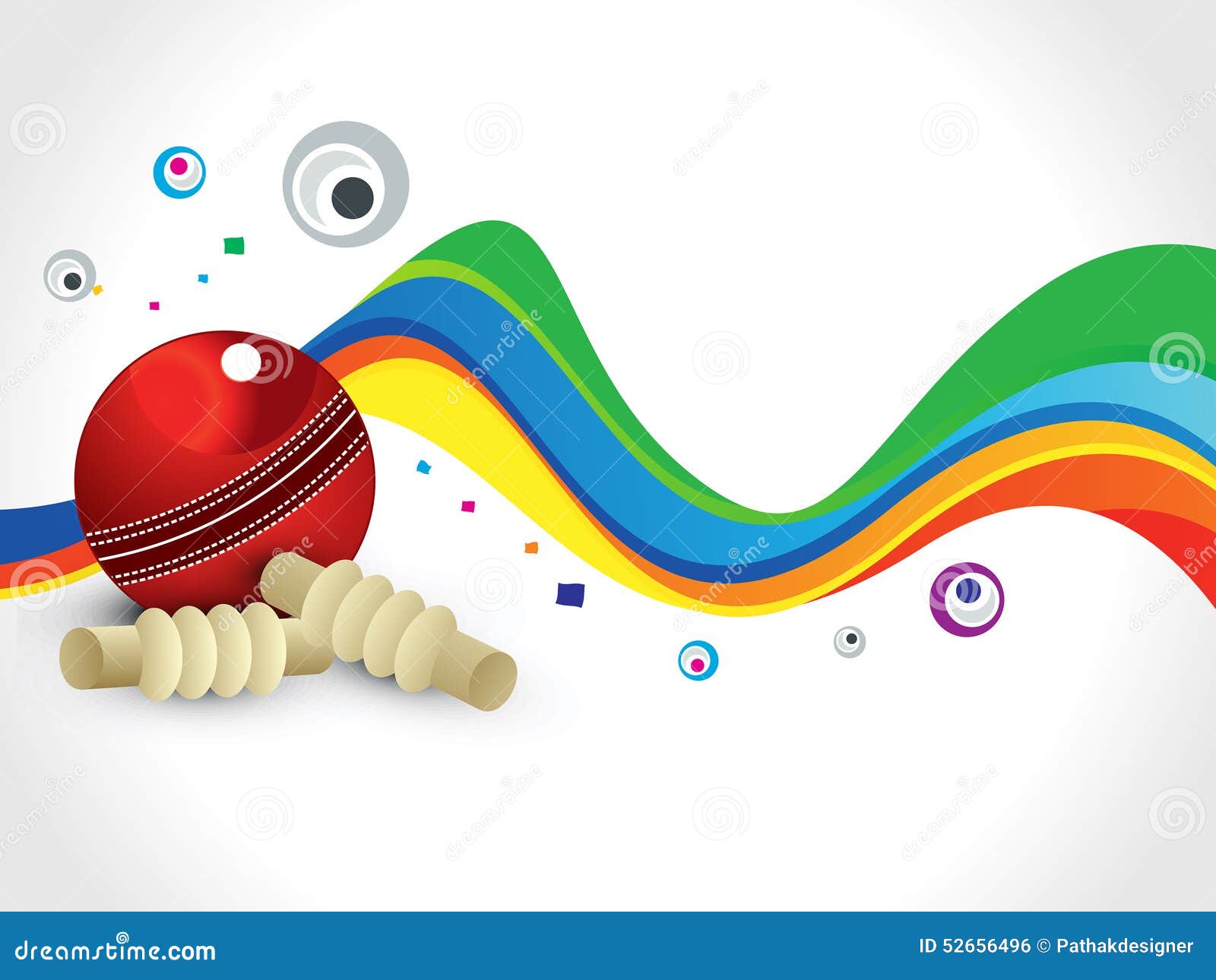 Abstract Colorful Cricket Wave Background Stock Vector - Illustration ...