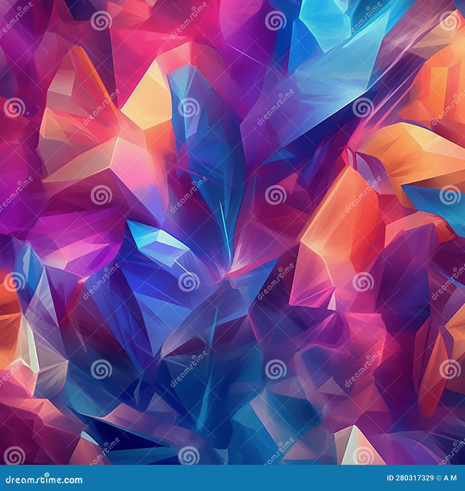 Abstract Colorful Crystal Background with Triangles , Generative Ai ...