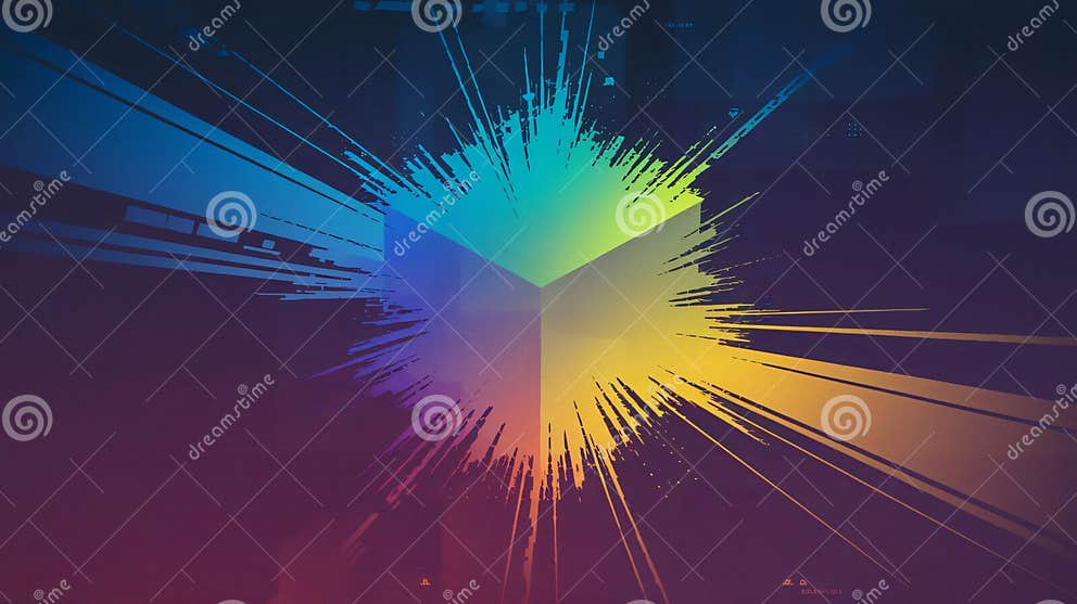 Abstract Colorful Cube Explosion, Dynamic Energy High Quality Image ...