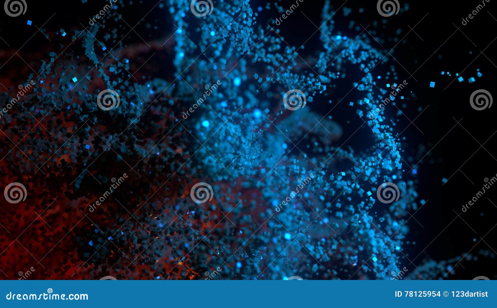 Abstract Colorful Cube Particles Background - 3D Illustration Stock ...