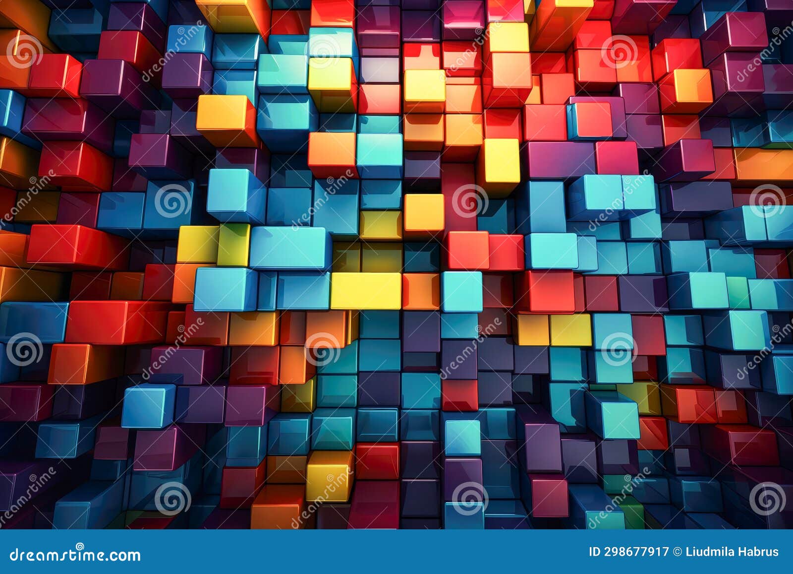 Abstract Colorful Cubes Background. Generative AI Stock Image - Image ...