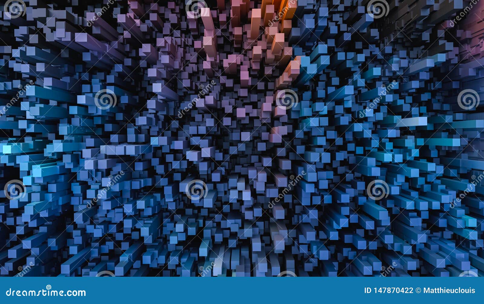 Colorful Abstract Cuboids Landscape Wallpaper or Backgrounds or ...