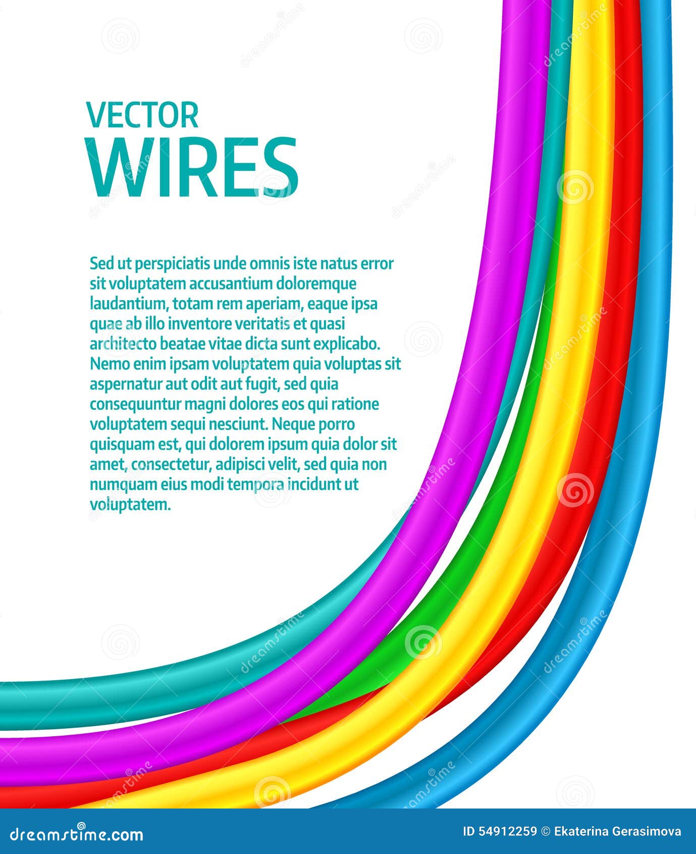 Abstract Colorful Curly Wires Stock Illustration - Illustration of ...