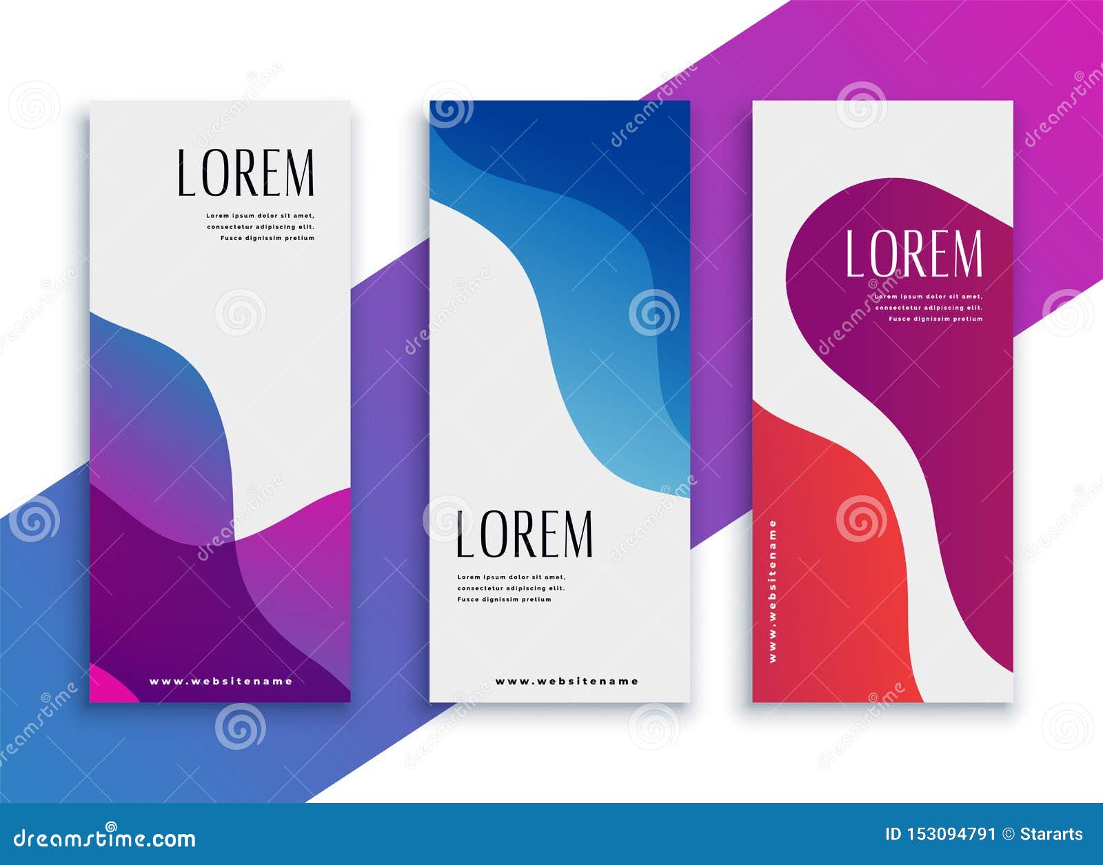 Abstract Colorful Curve Shape Banners Set Stock Vector - Illustration ...