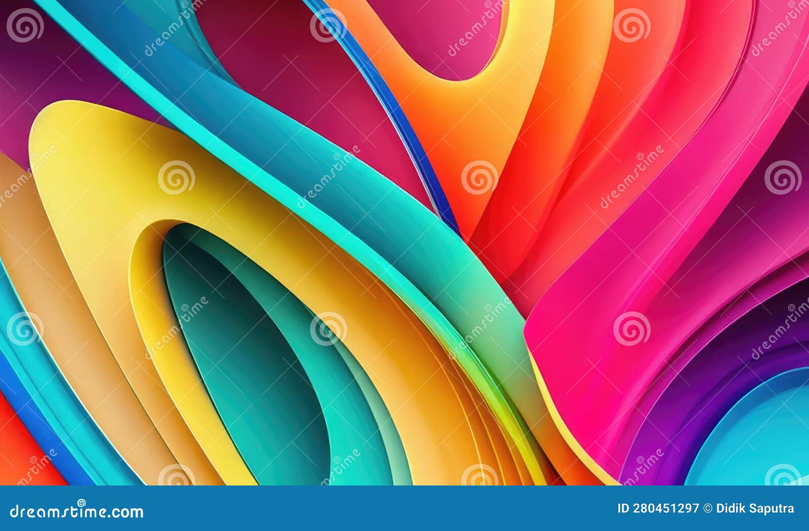 Abstract Colorful Curvy Background Wallpaper Design Stock Illustration ...