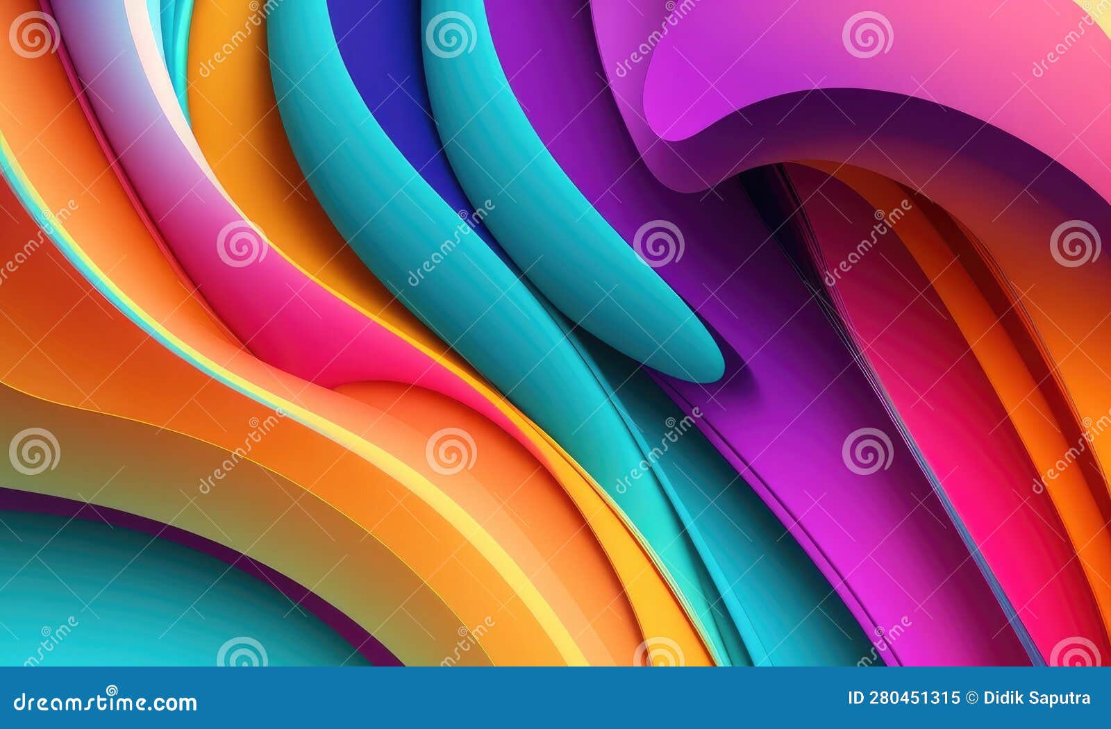 Abstract Colorful Curvy Background Wallpaper Design Stock Illustration ...