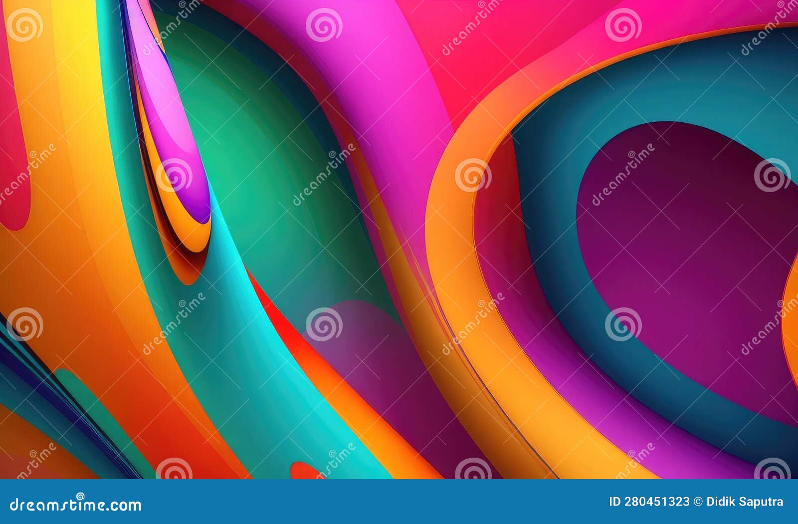 Abstract Colorful Curvy Background Wallpaper Design Stock Illustration ...