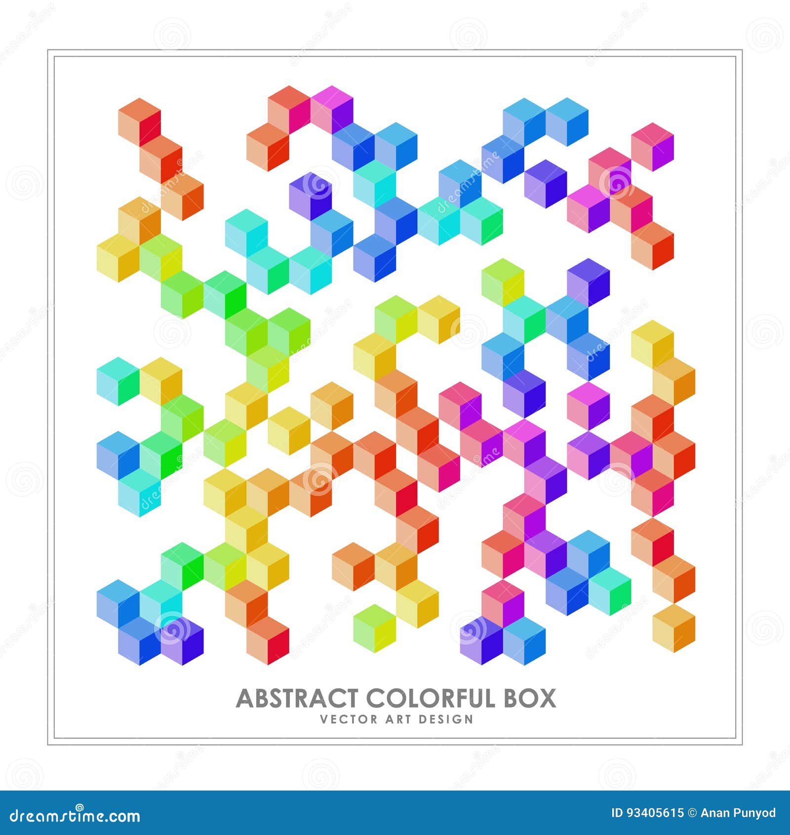 Abstract Colorful 3d Box Vector Art Design Stock Vector - Illustration ...