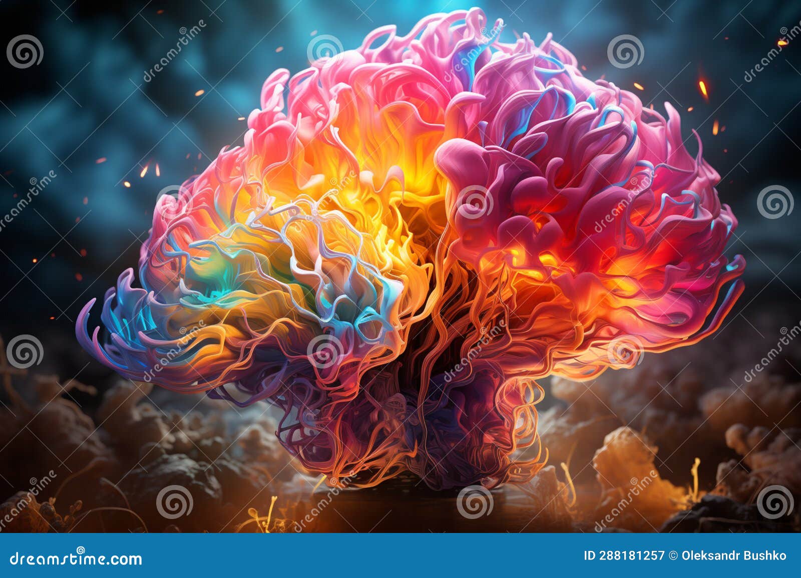 Abstract colorful 3d brain stock illustration. Illustration of brain ...