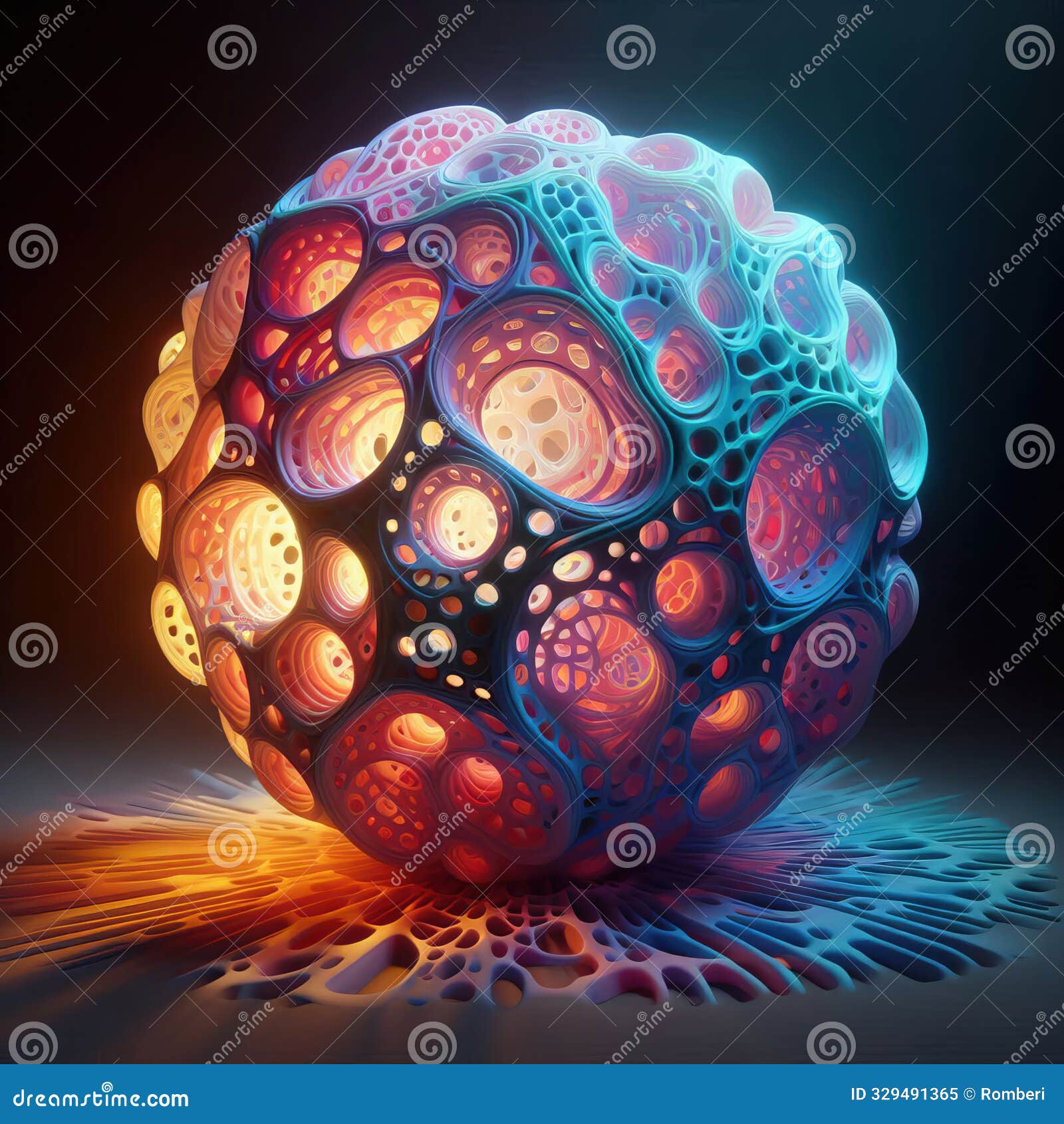 Abstract Colorful 3d Circle Spherical Texture Stock Illustration ...