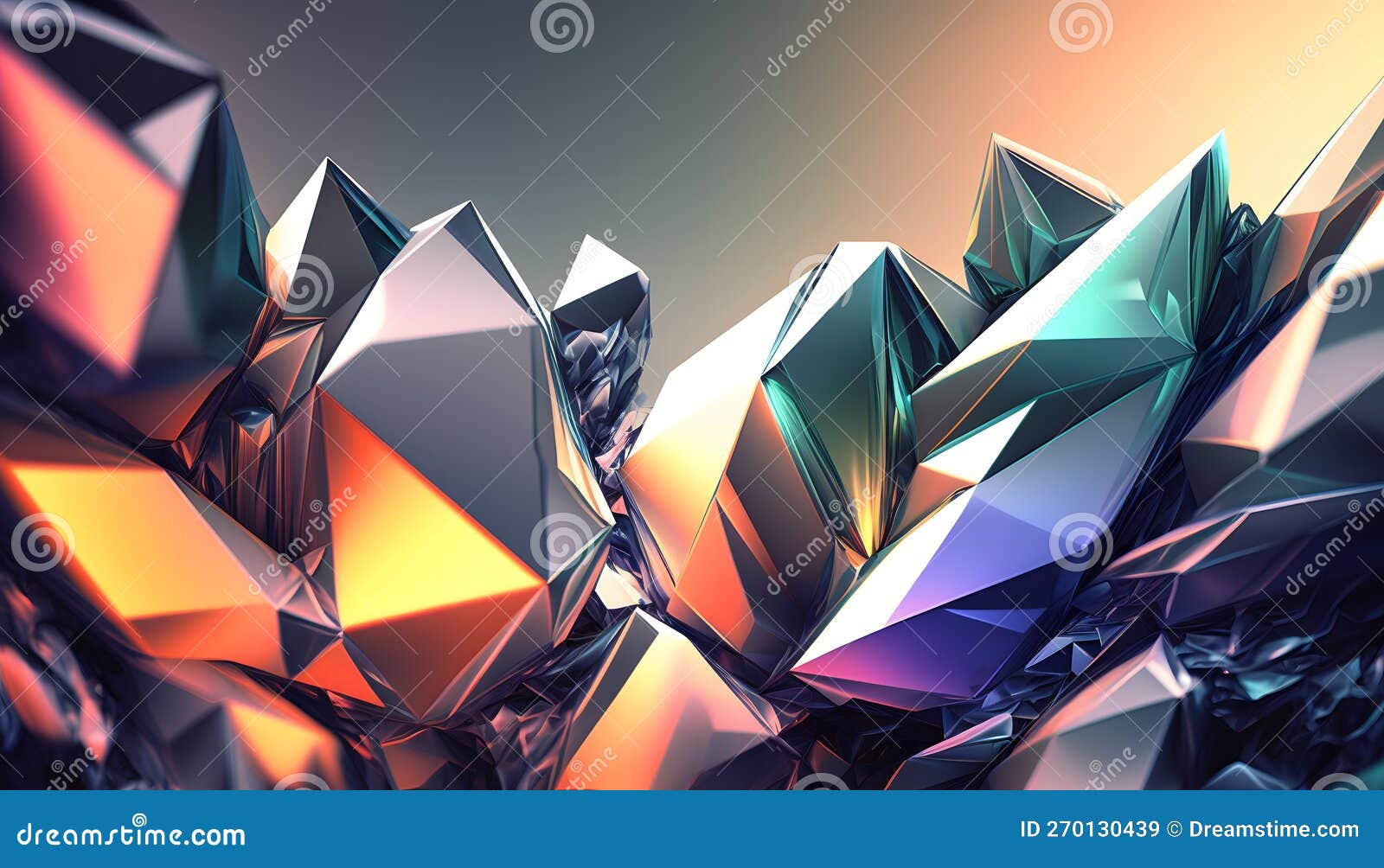 Abstract Colorful Polygonal Background, Generative AI Stock ...