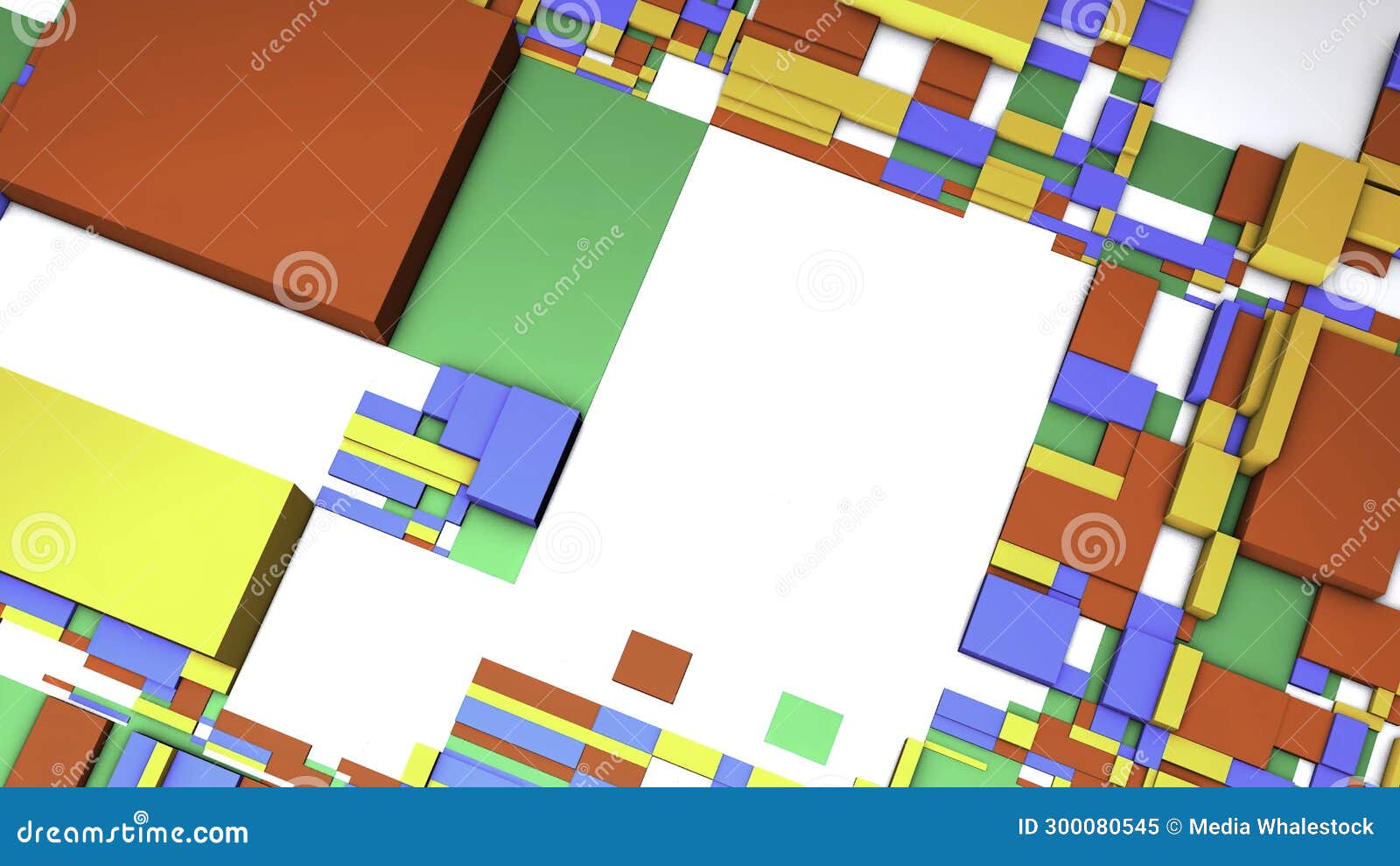 Abstract Colorful 3D Rectangles Background. Motion. Randomly Placed ...