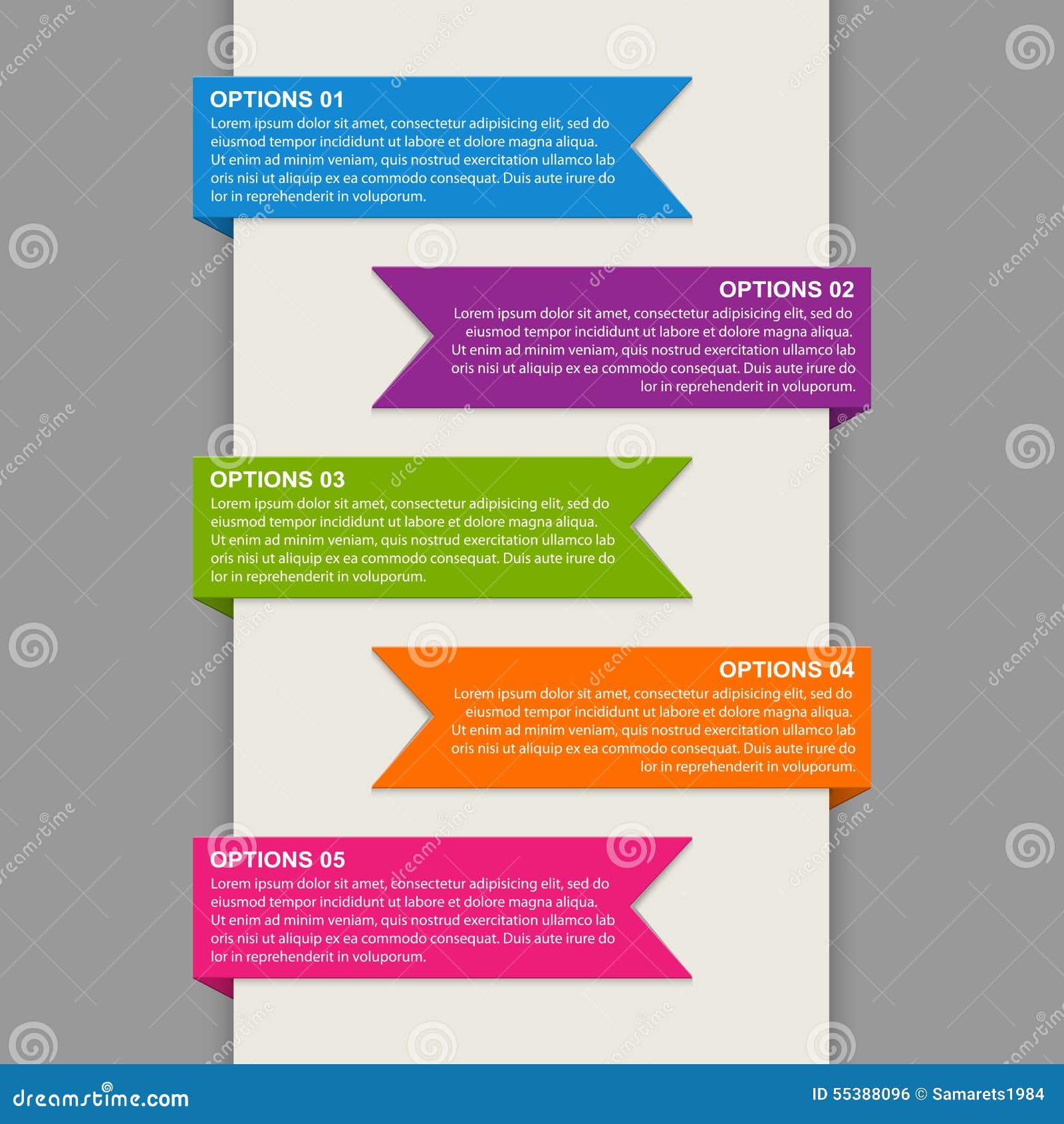 Abstract Colorful 3D Ribbons Infographic. Stock Vector - Illustration ...