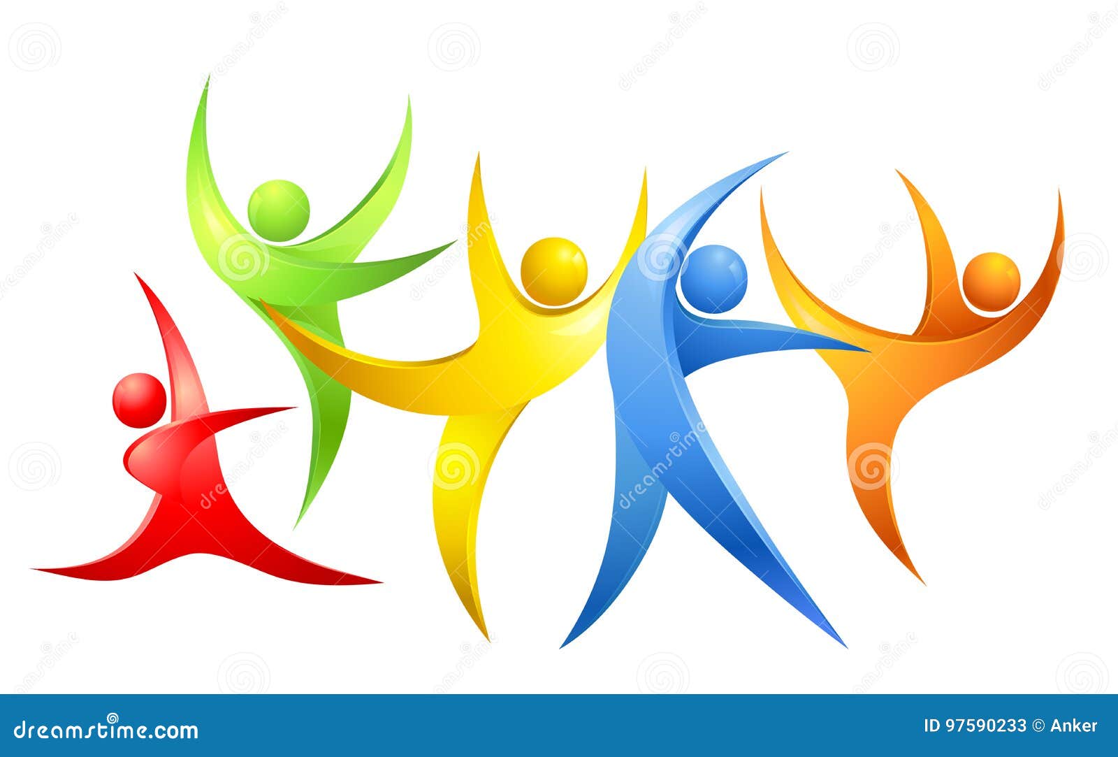 Abstract Colorful Dancing Figures Stock Vector - Illustration of ...