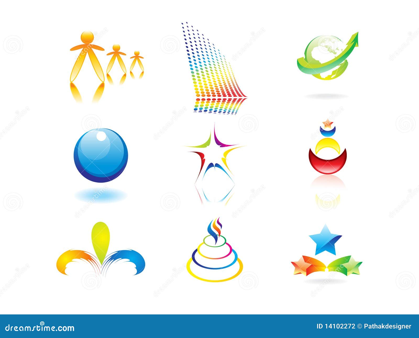 Abstract Colorful Design Elements Icons Stock Vector - Illustration of ...