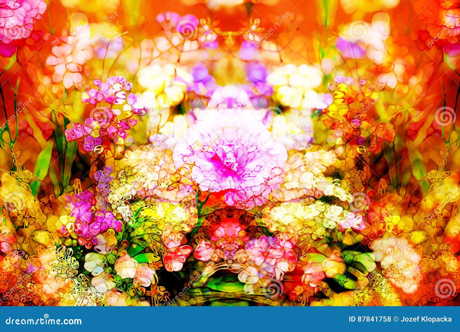 Abstract Colorful Design with Flower. Computer Art. Stock Illustration ...