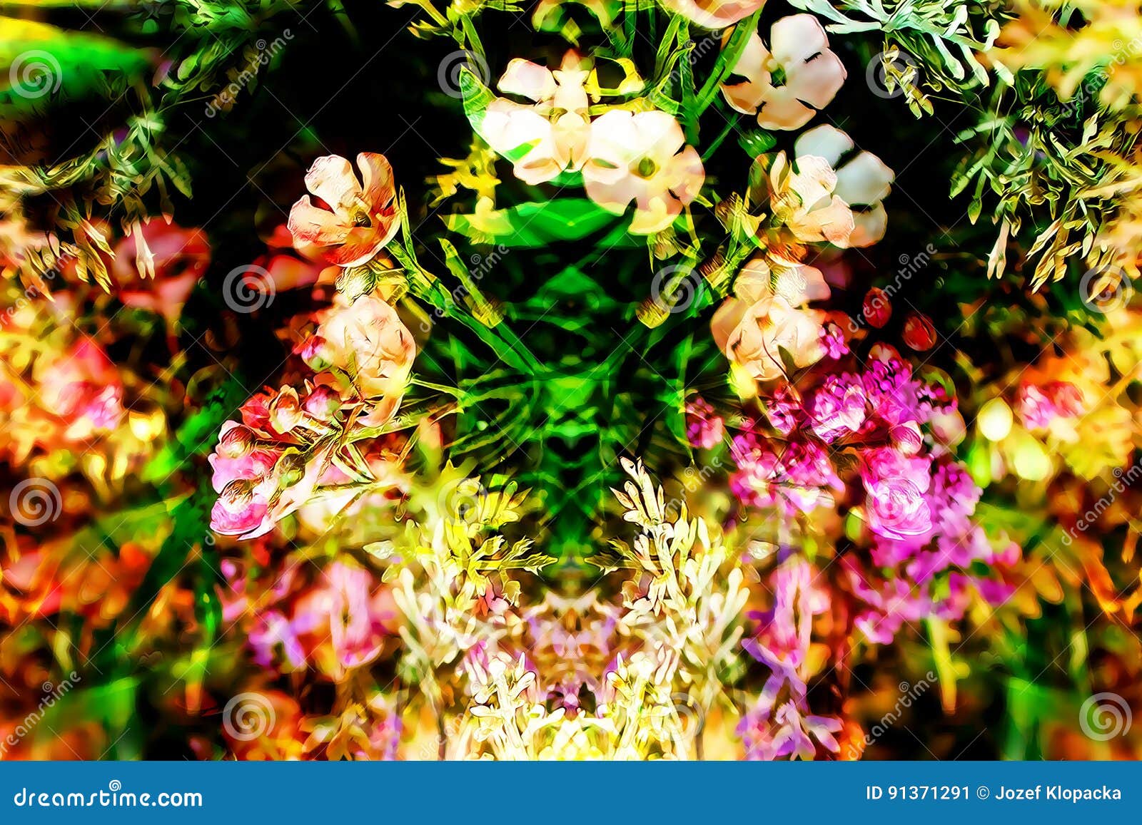 Abstract Colorful Design with Flower. Computer Graphic from Photography ...