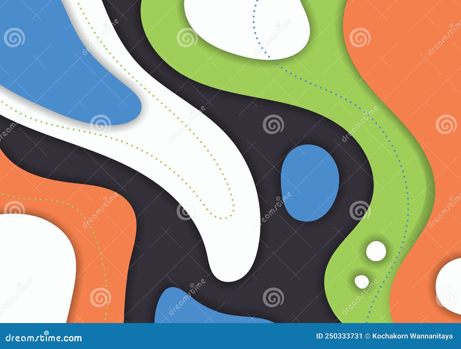 Abstract Colorful Design Template Decorative Style. Overlapping ...