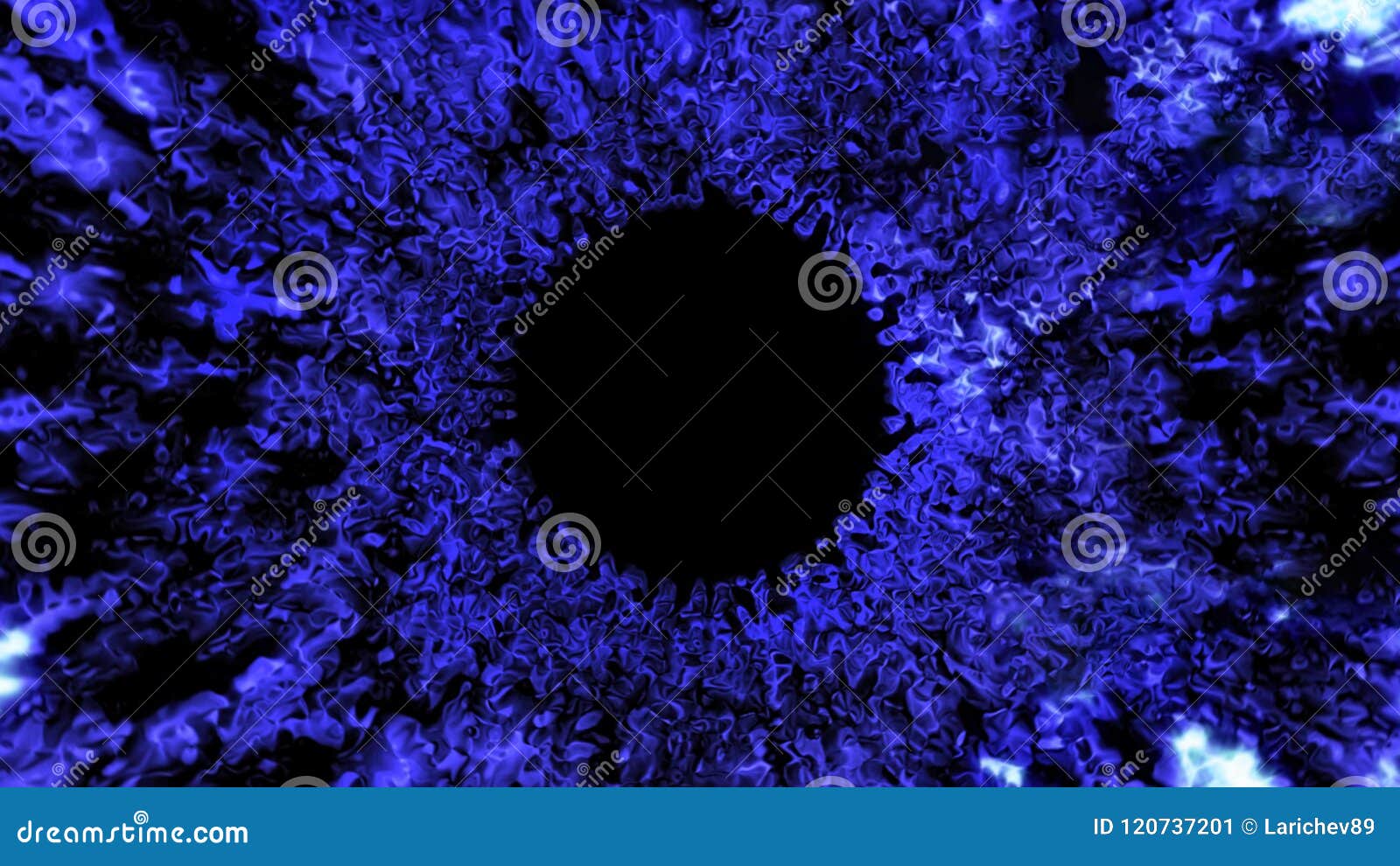 Abstract Colorful Digital Background, Blue Structure Like a Black Hole ...