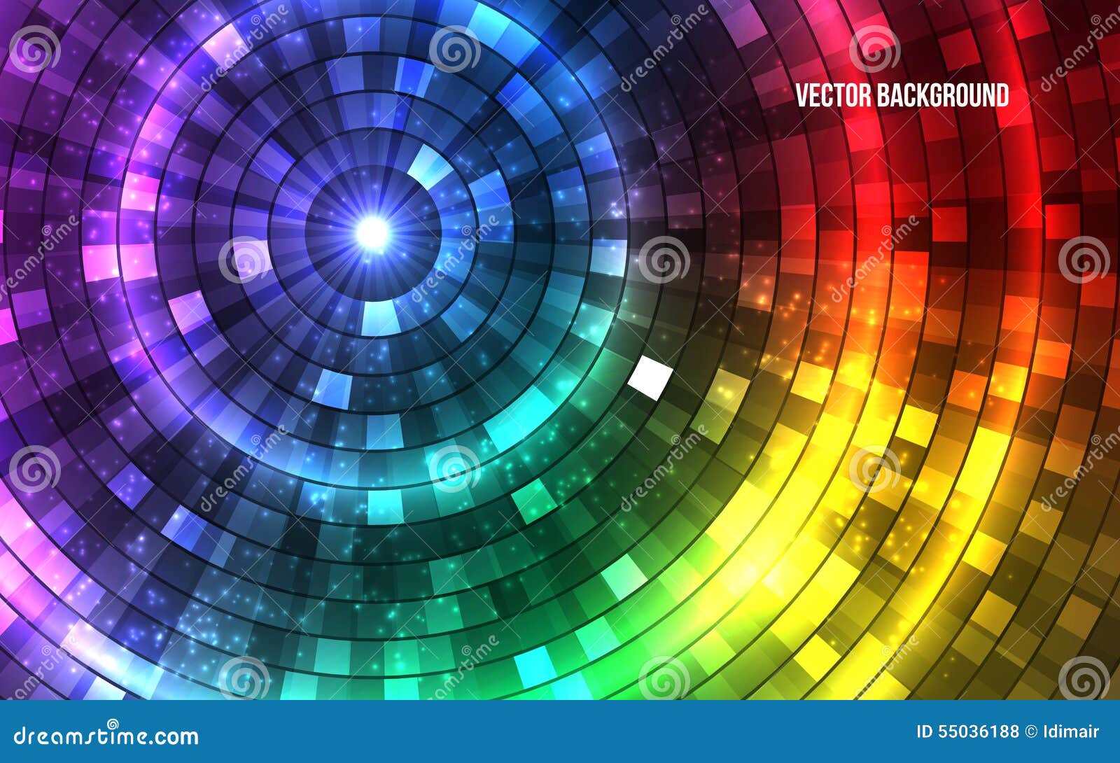 Abstract Colorful Disco Lights. Tunnel Stock Vector - Illustration of ...