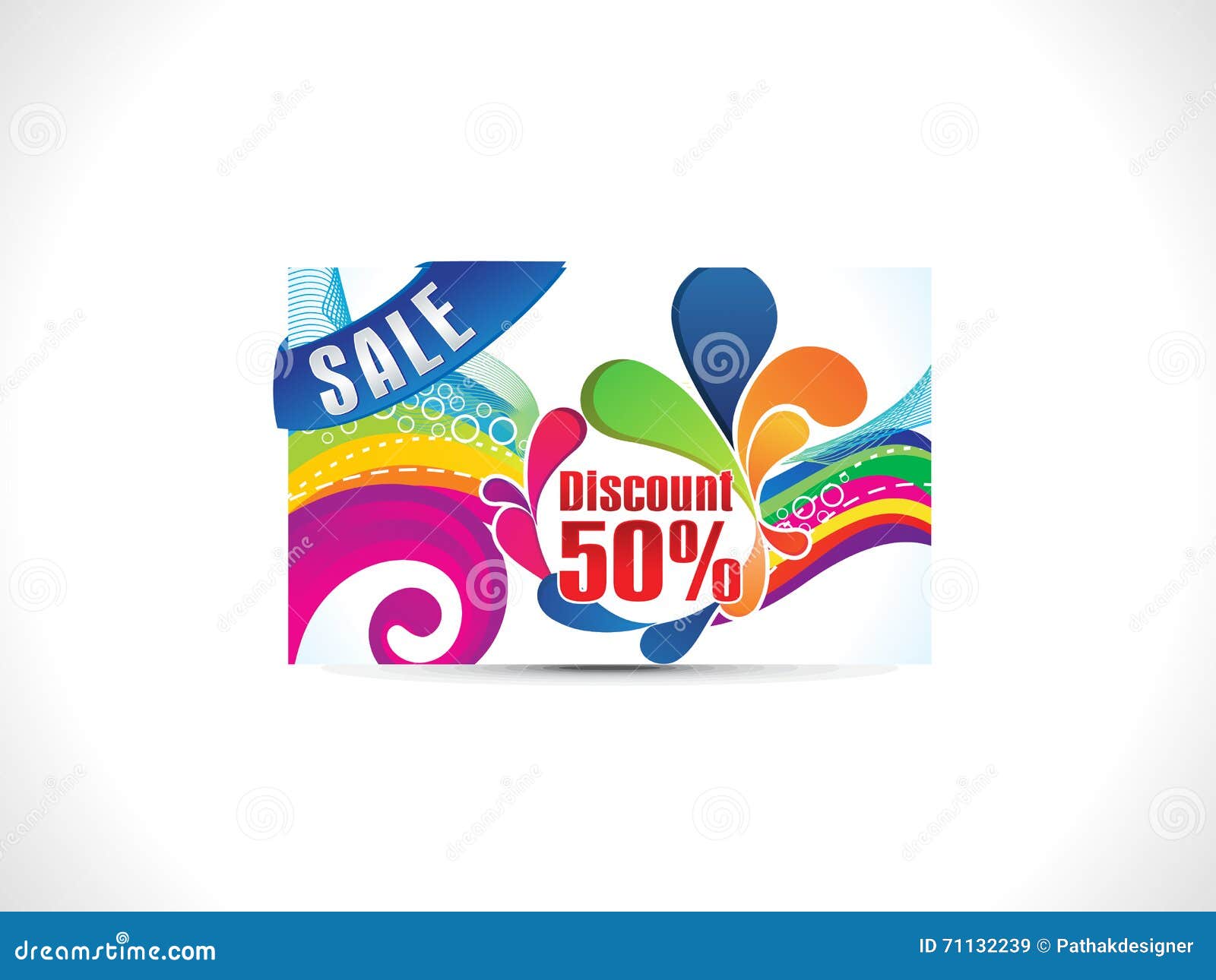 Abstract Colorful Discount Card Stock Vector - Illustration of event ...